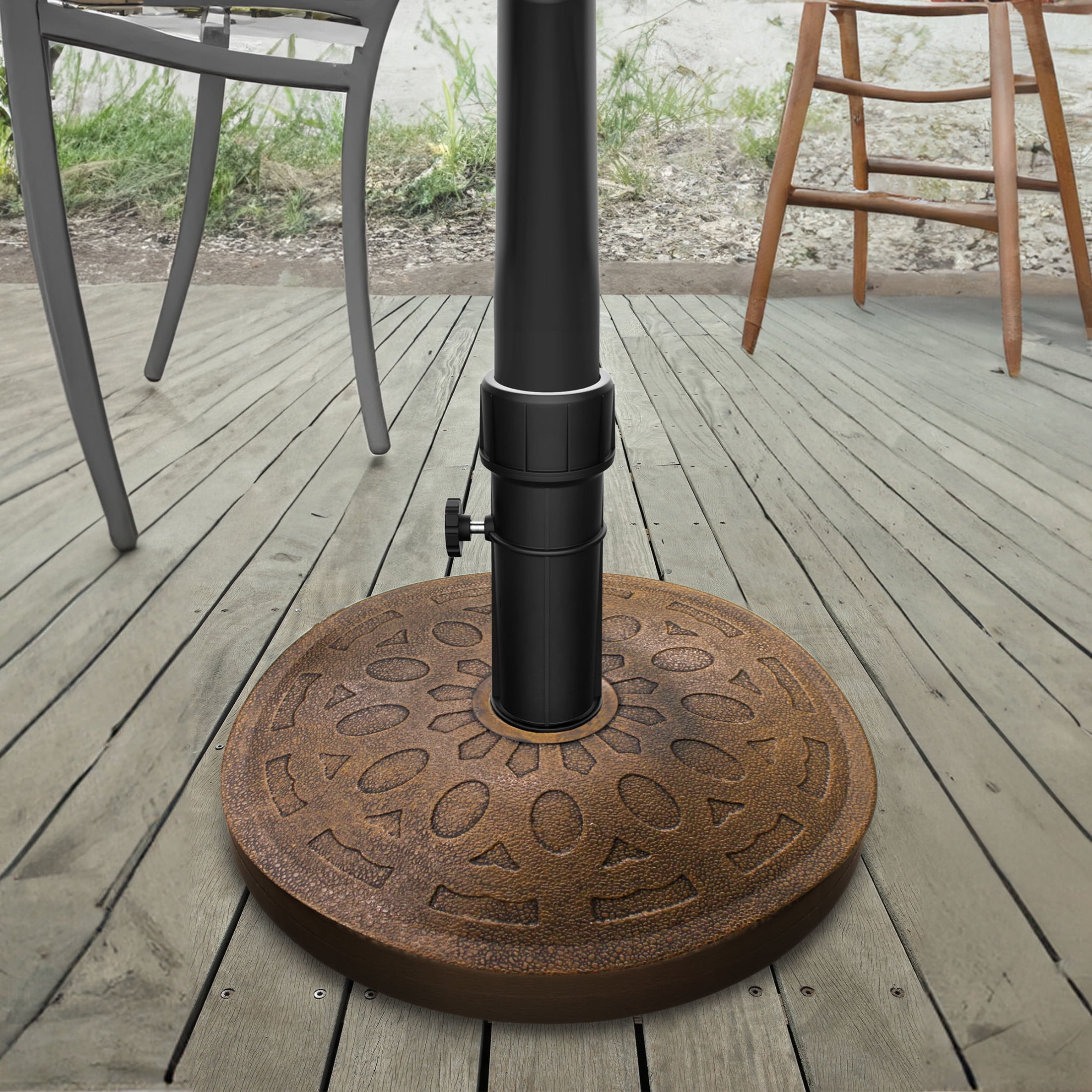 Outdoor Umbrella Base '? Heavy-Duty Resin and Cement 34LB Weighted ...