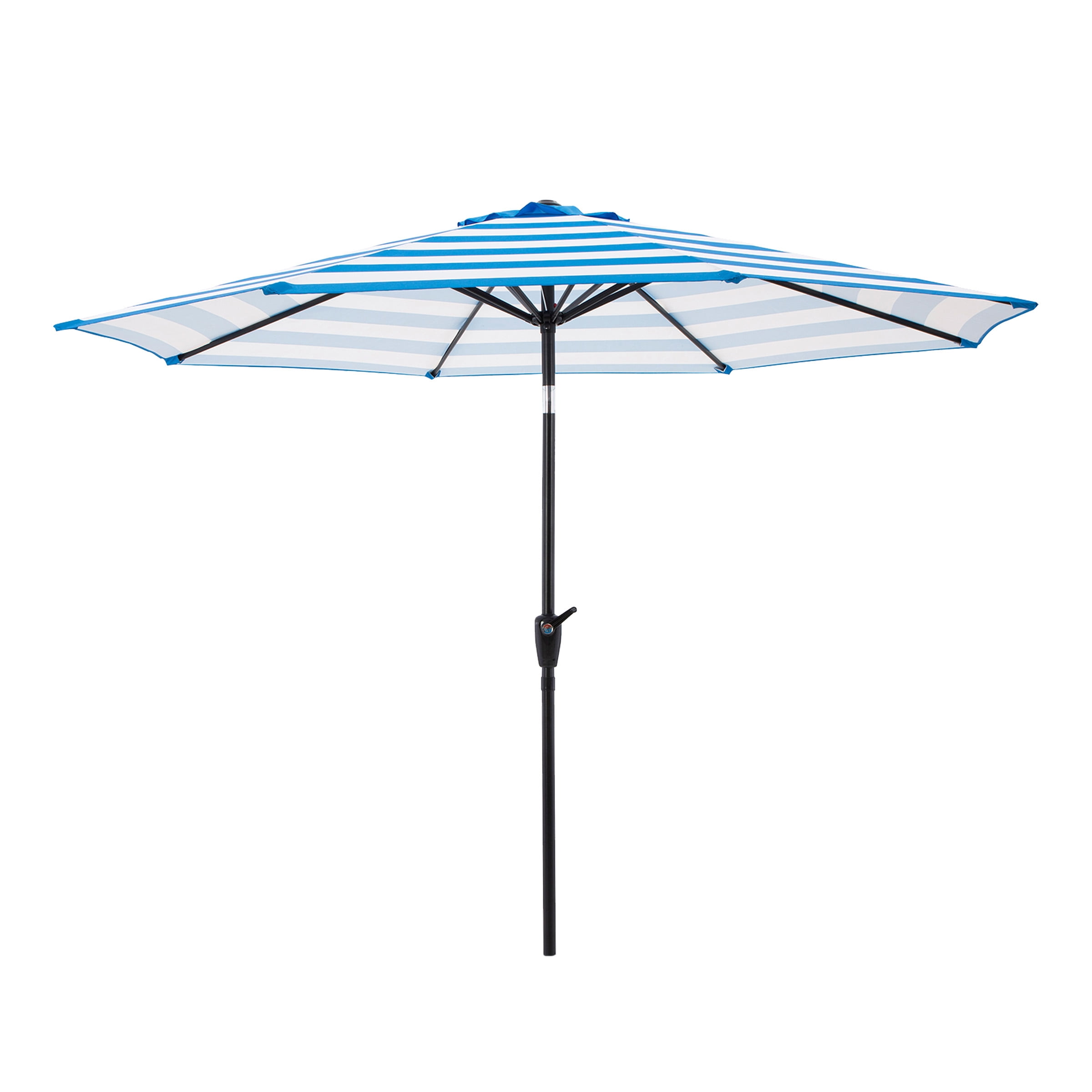 Pure Garden 9ft Striped Patio Umbrella with Crank and Tilt, Outdoor ...