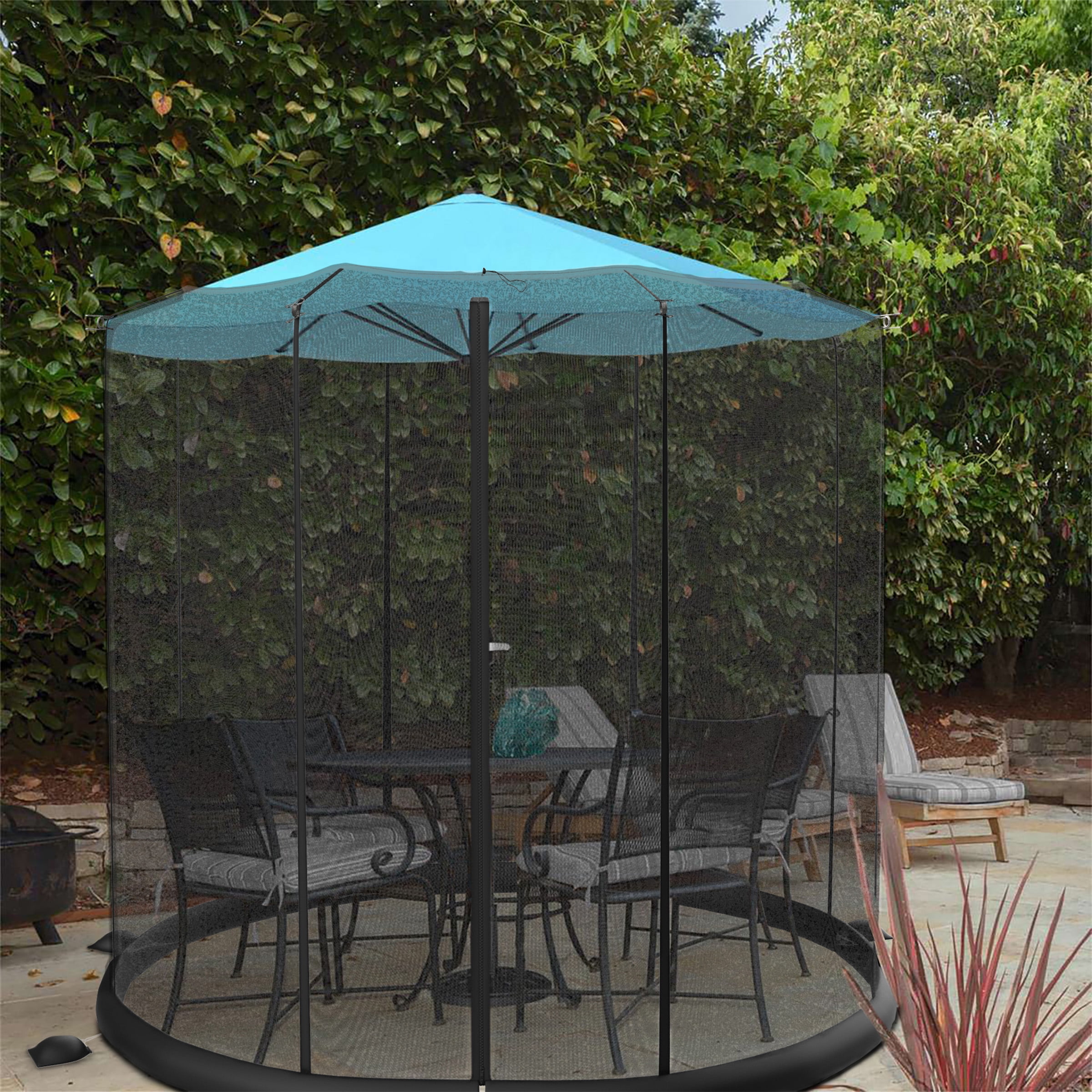 Pure Garden Mosquito Net for 9ft Patio Umbrellas with Weighted Bottom ...