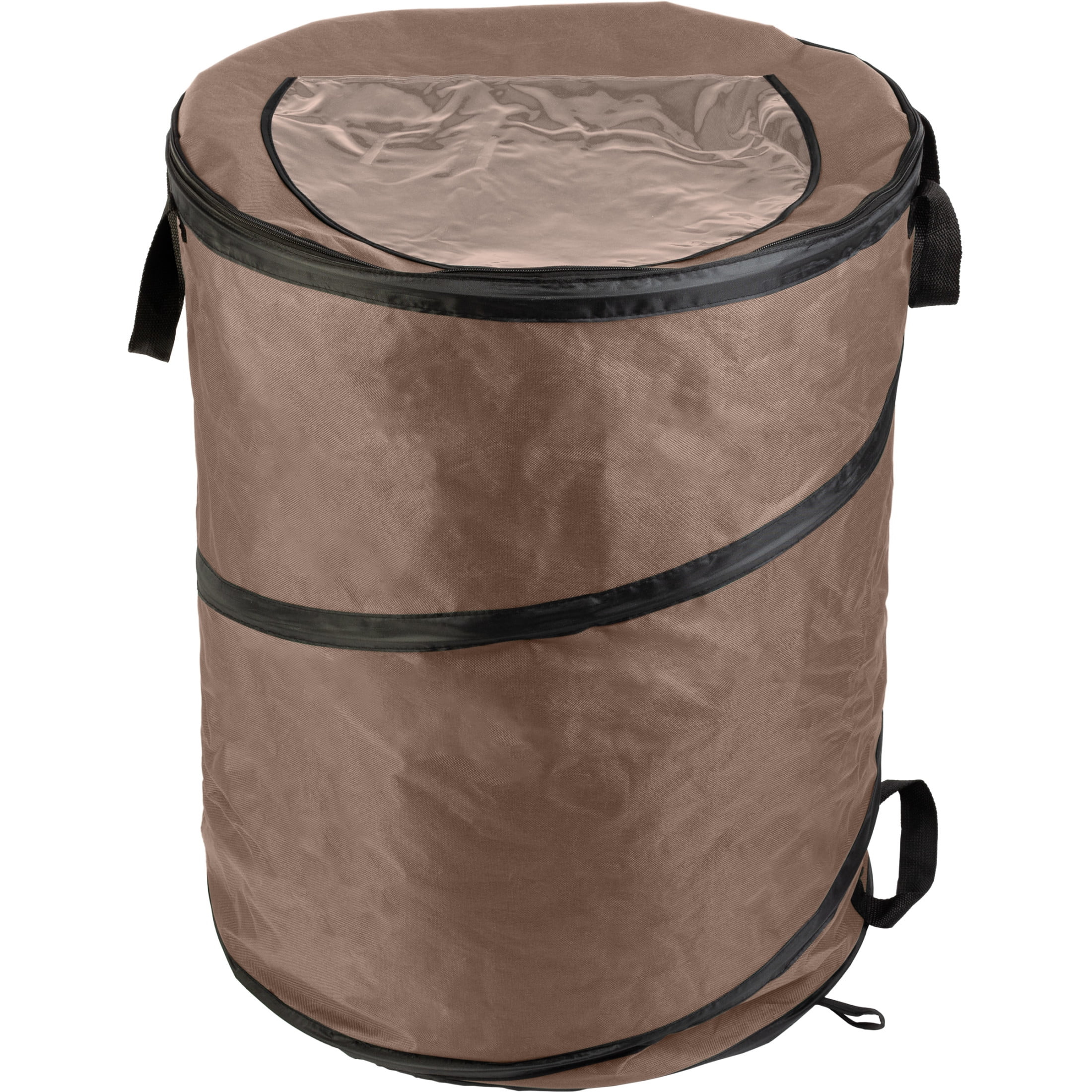 Wakeman Outdoors 46-Gallon Pop Up Outdoor Trash Can for Camping, Beige ...