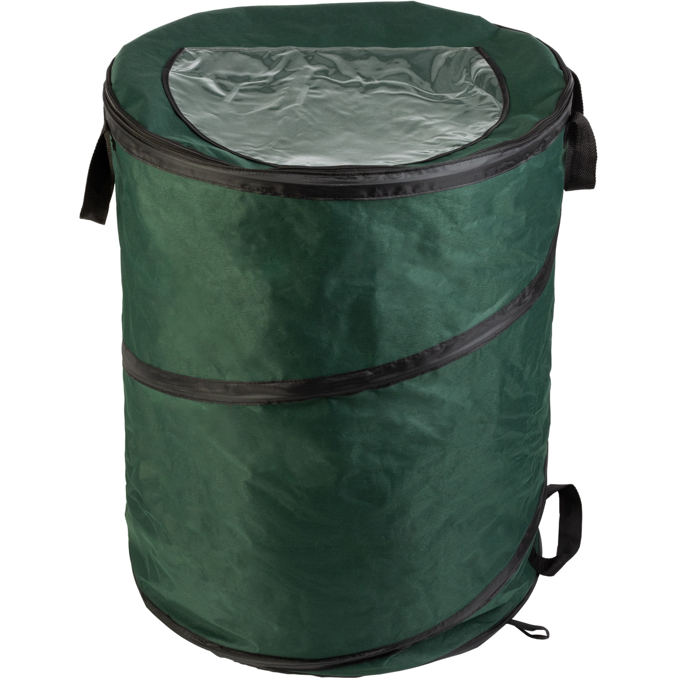 Wakeman Outdoors 46-Gallon Pop Up Outdoor Trash Can for Camping, Green ...