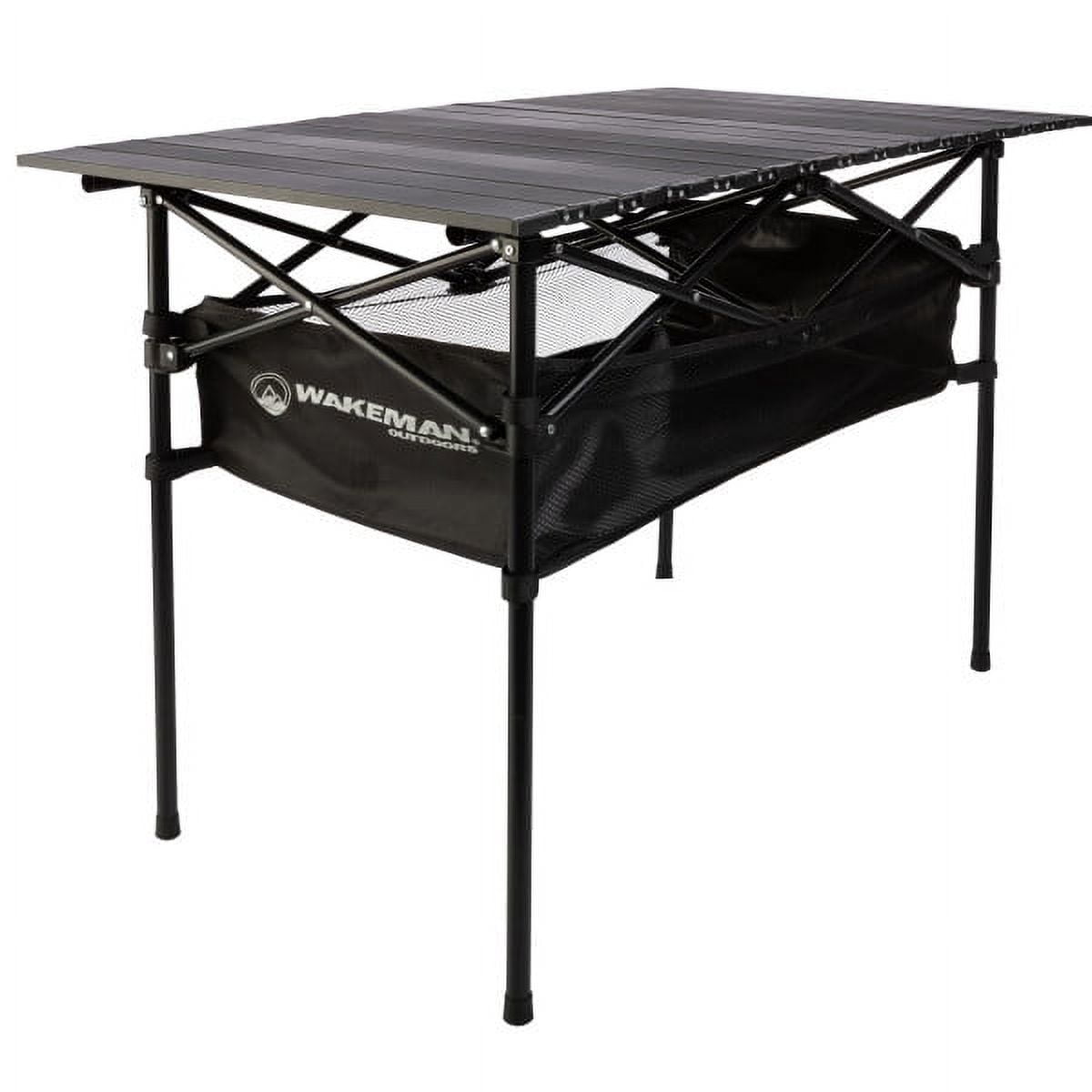 Wakeman Outdoors Camping Table with Storage Shelf and Carrying Bag ...