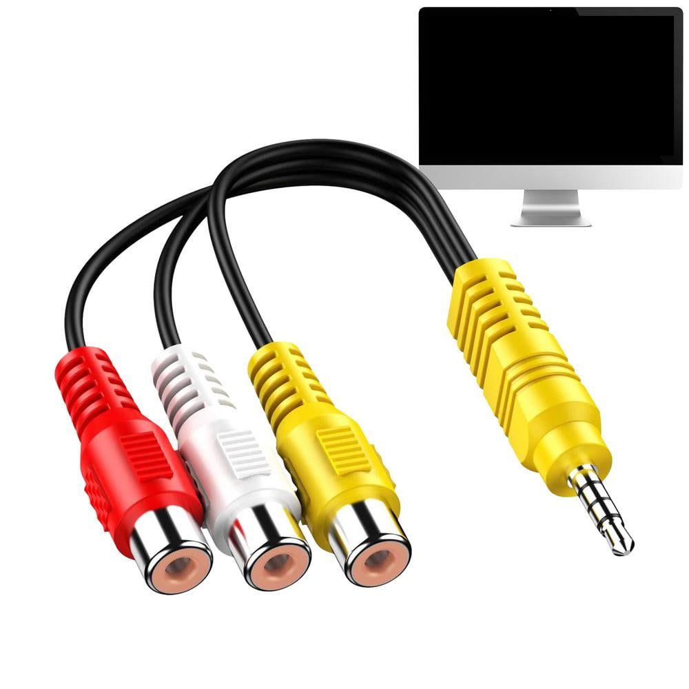 Wakfran AV Input Adapter AV Connector Video AV Adapter Cables Plug and ...