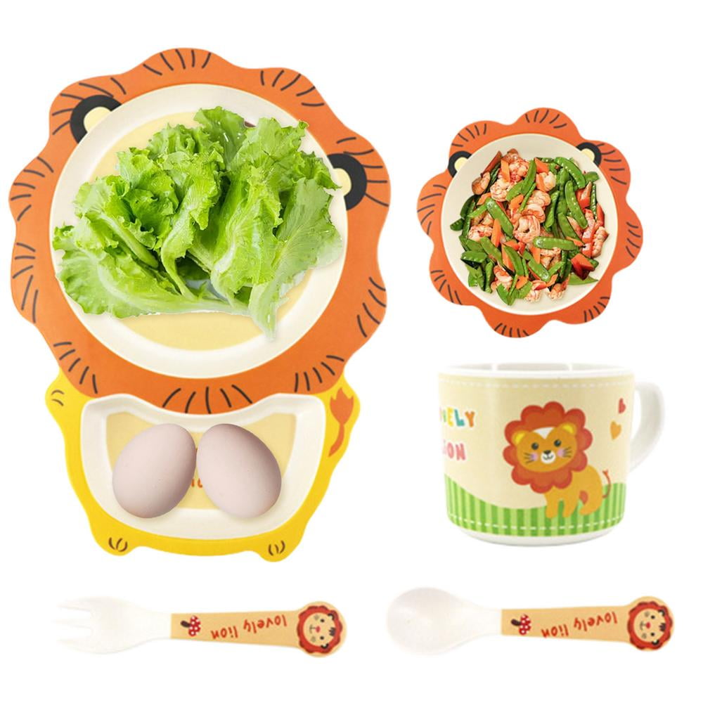 Wakfran Cartoon Dinnerware Set Toddler Bowls And Plates Toddler Plates ...