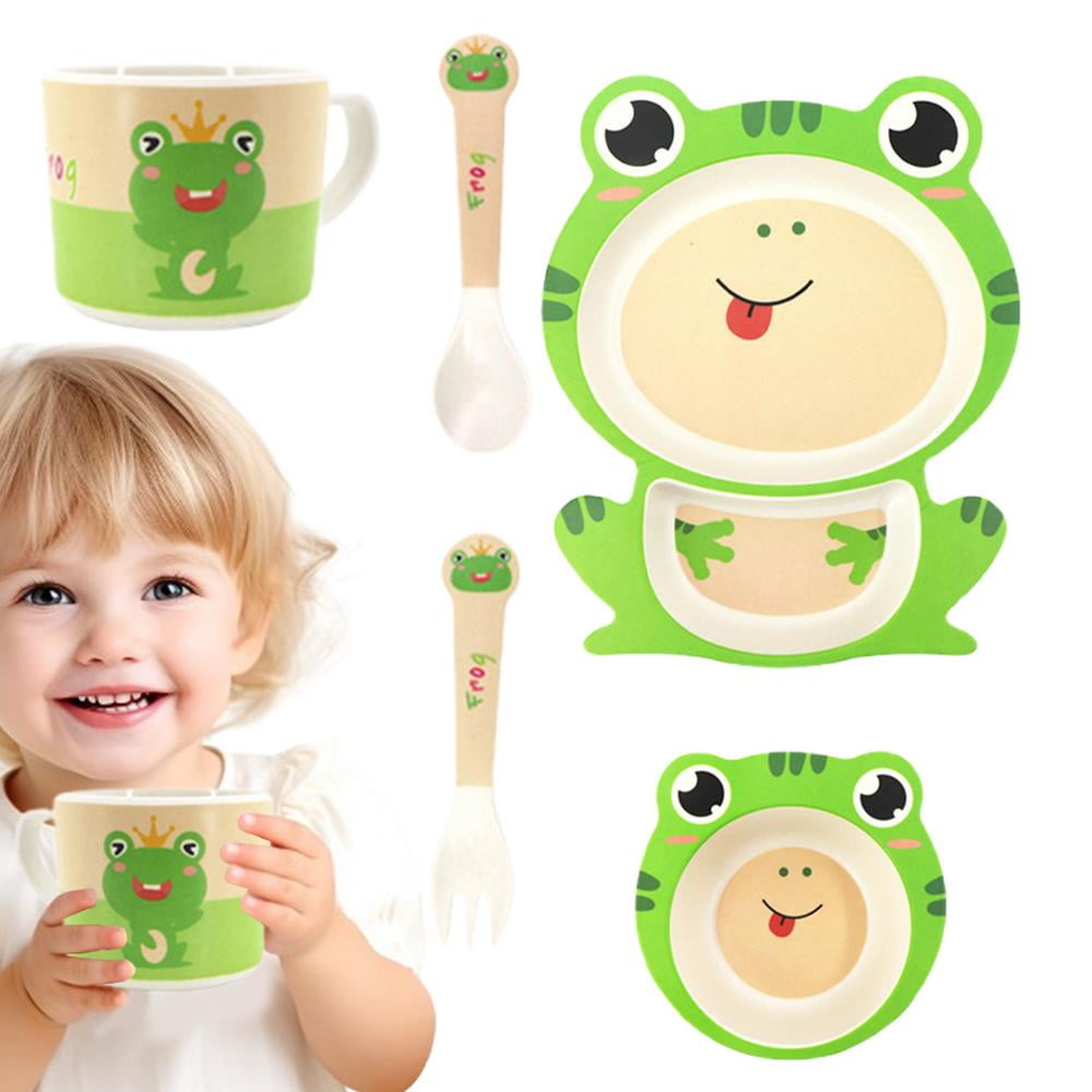 Wakfran Animal Toddler Dinnerware Set Children's Tableware Set With ...