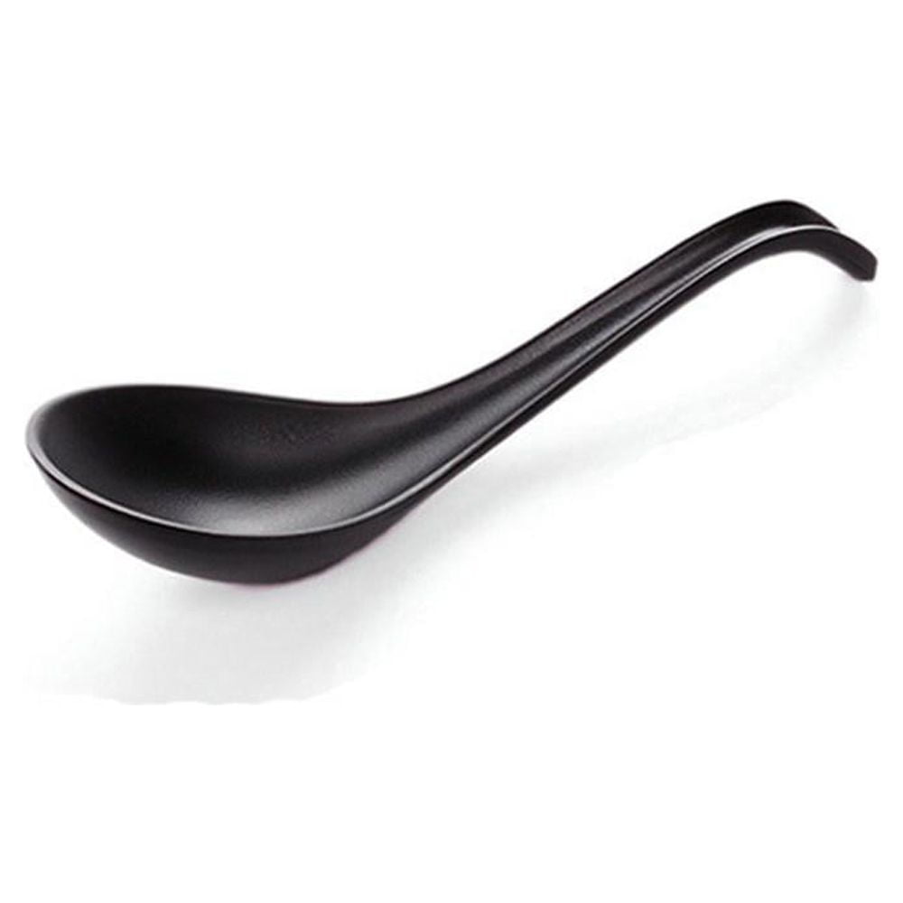 Wakfran Black Matte Spoon Chinese Soup Spoon Thick Cooking Meal Food ...