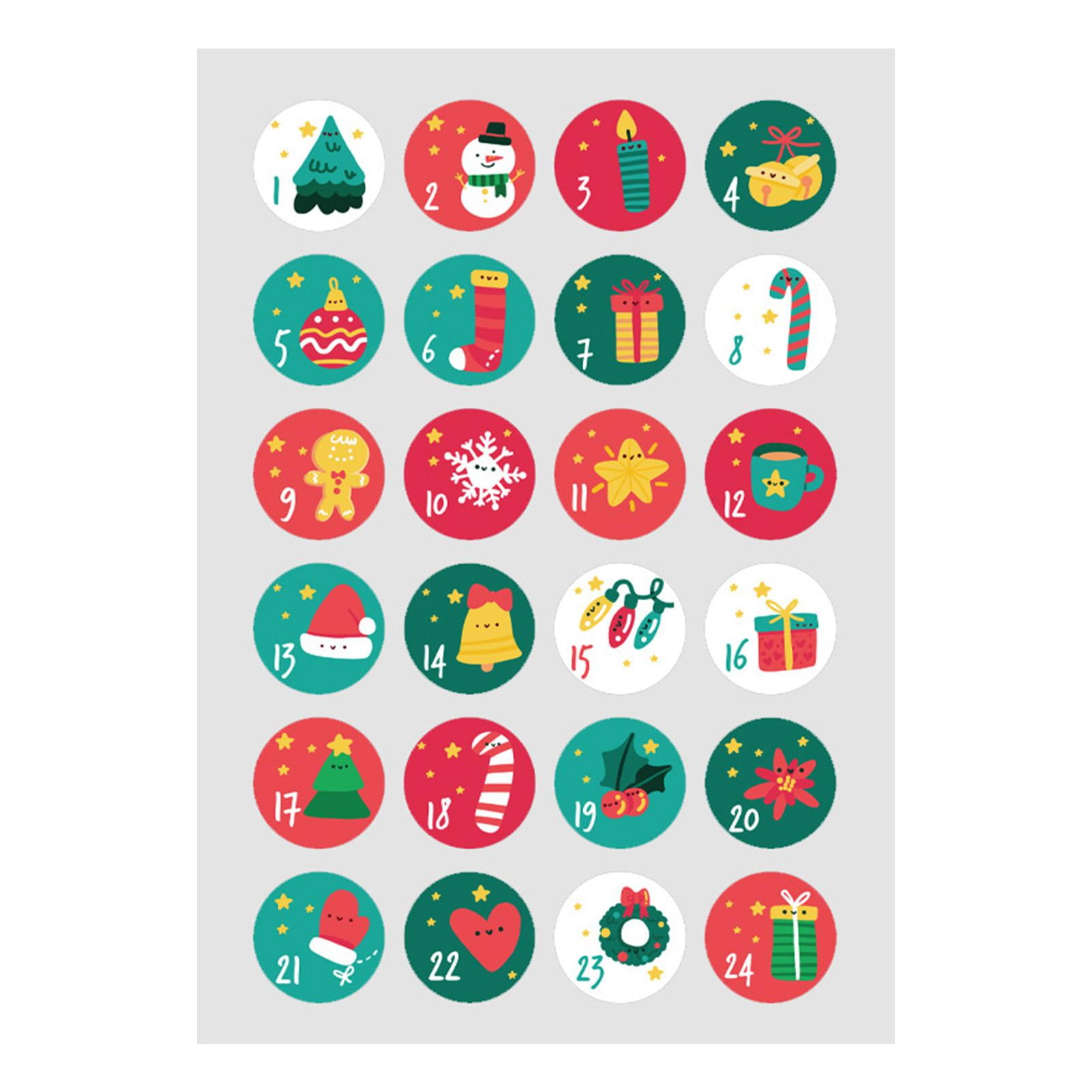 Wakfran Christmas Advent Number Stickers ,Gift Labels ,10 Sheets ...