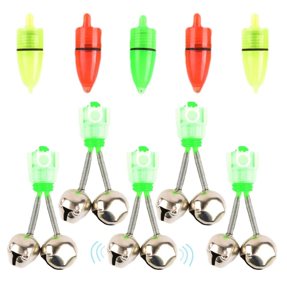 Wakfran Fishing Bells with LED Lights 5X Fishing Bite Alarm Indicator ...