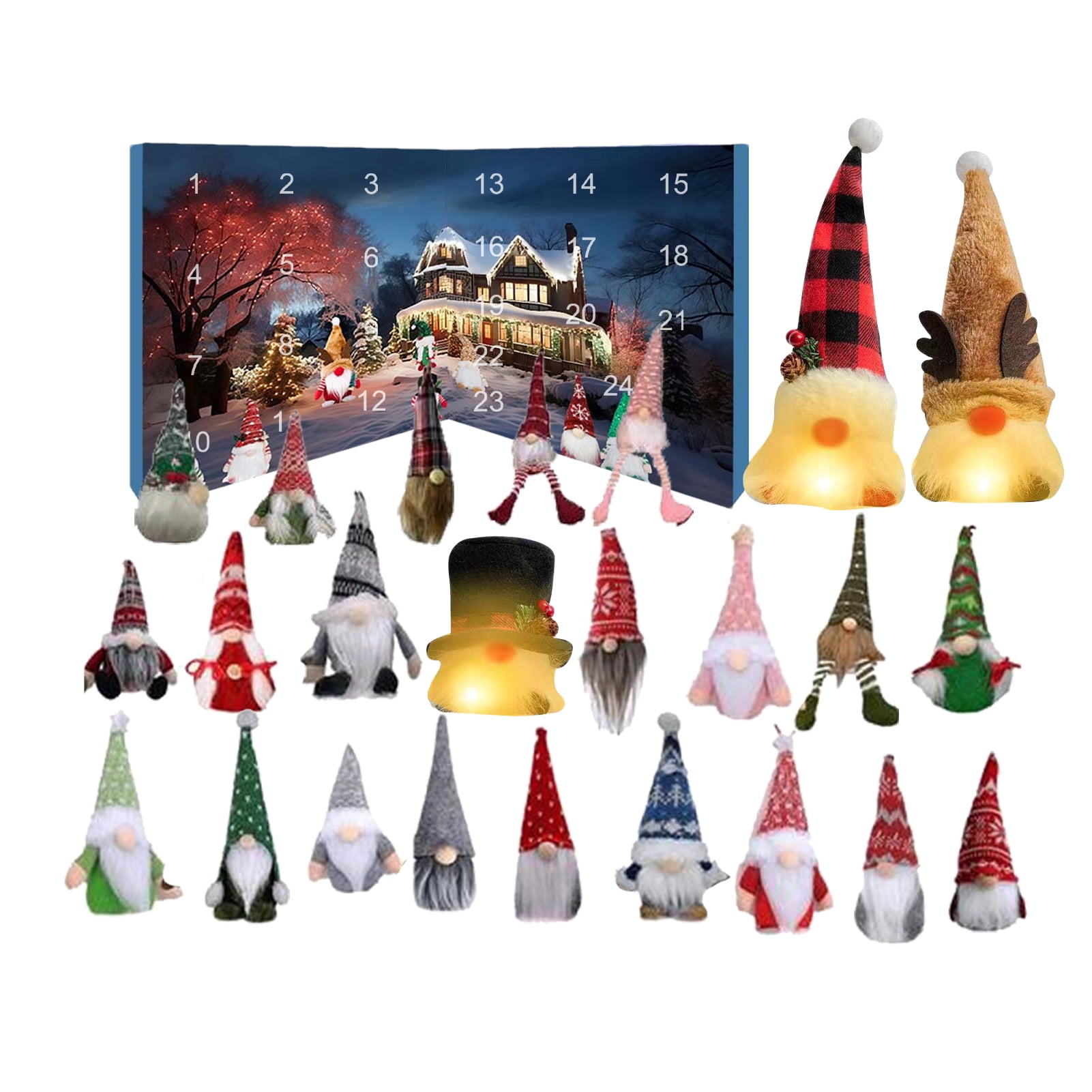Wakfran Gnome Countdown Calendar ,24 Days Calendar with Gnome Dolls ...