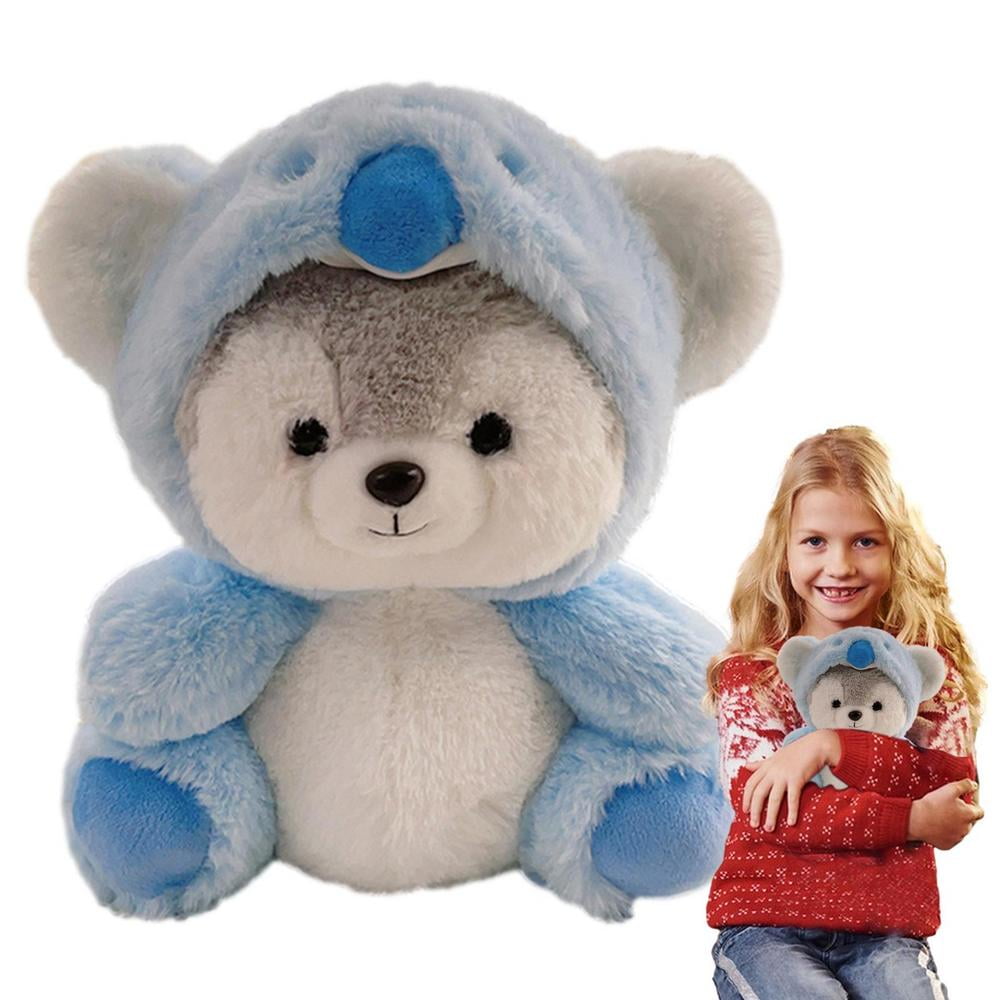 Wakfran Husky Stuffed Animal Cuddly Transforming Husky Doll Plush Toy ...