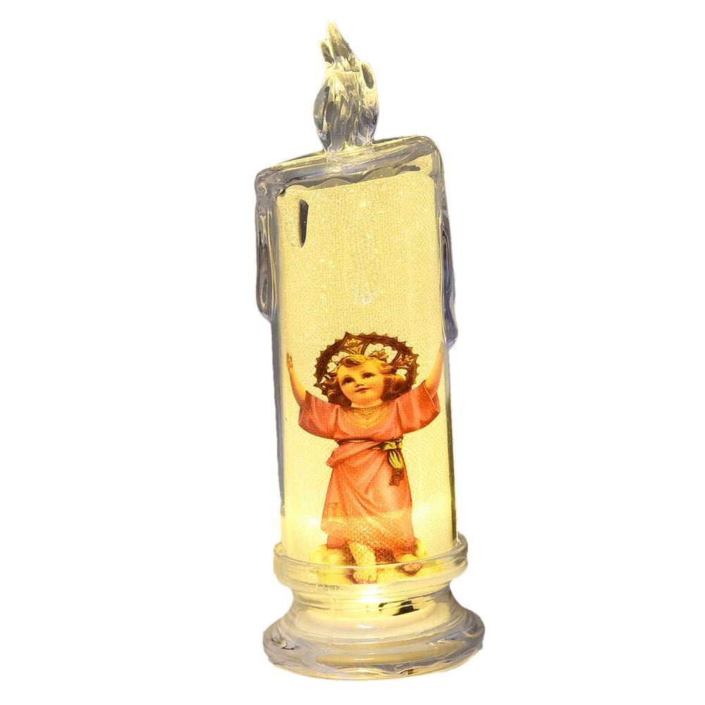 Wakfran LED Prayer Flameless Candles Jesus Saints Religious Decoration ...