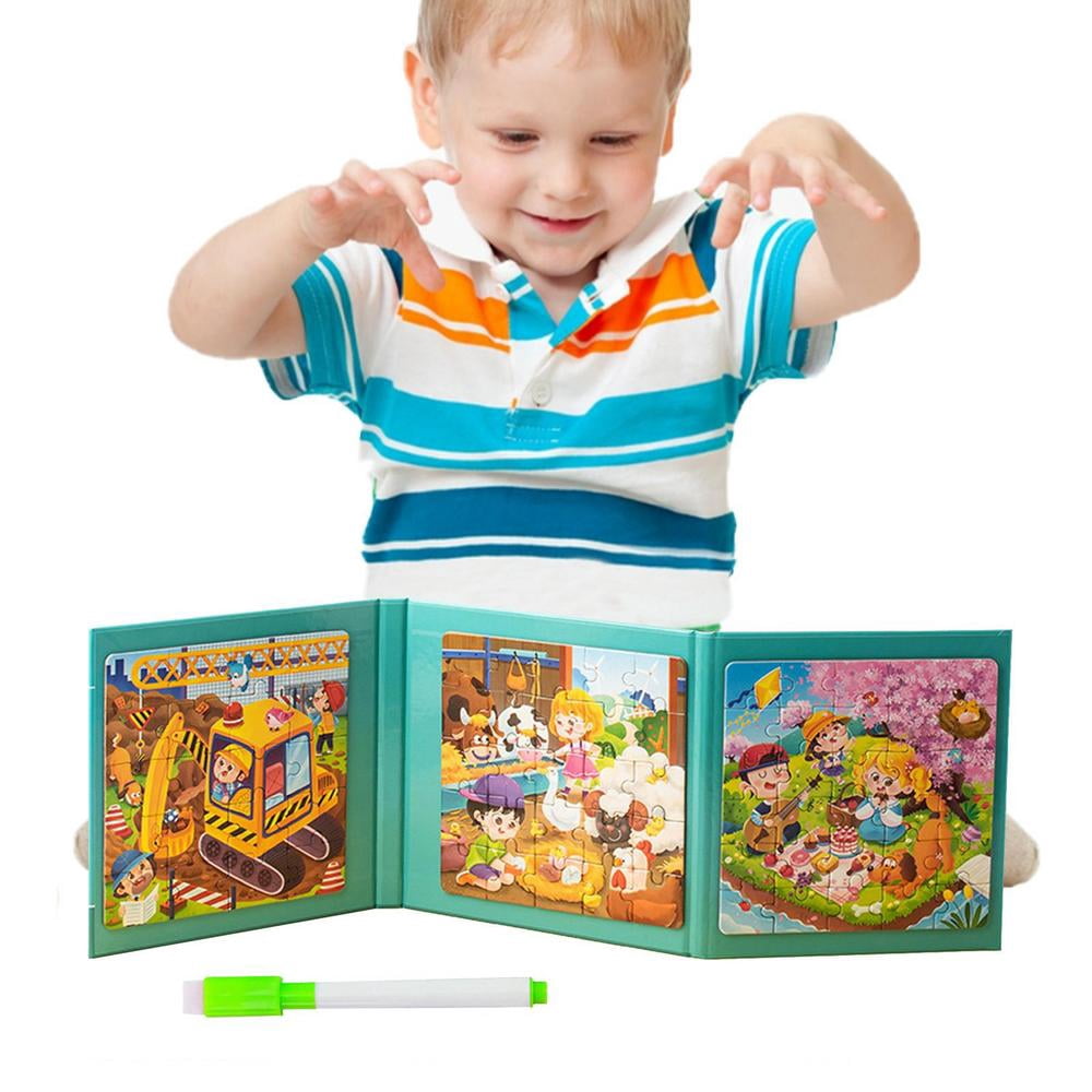 Wakfran Magnet Puzzle Magnetic Puzzle Game 4-in-1 Drawing Board Boost ...