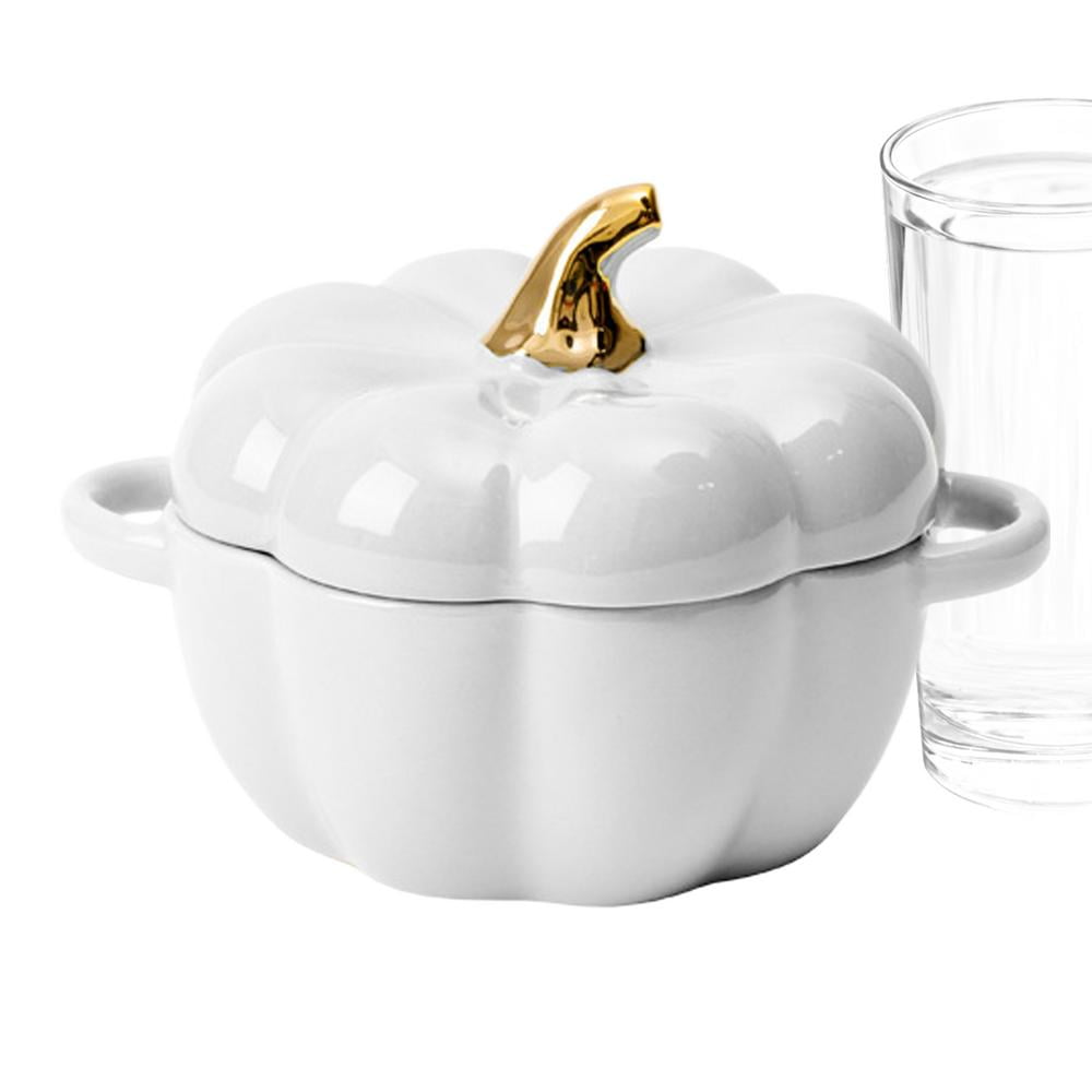 Wakfran Pumpkin Dutch Oven Pumpkin Dish with Lid Jar with Handle Pots ...