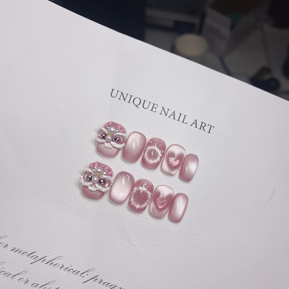 Waking Lion Cat Eye Nail Art Stickers Hand Pinched Fireworks Nail Art ...