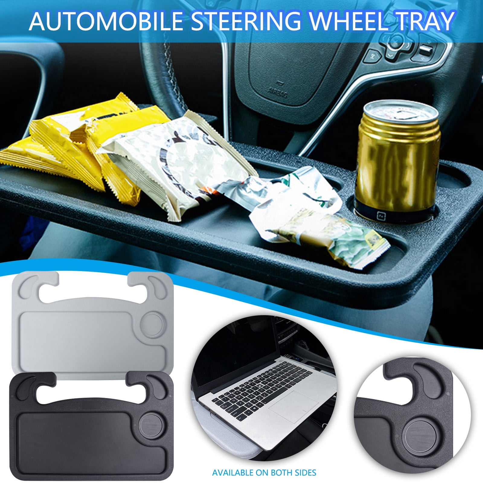 Kcavykas Car Mounted Small Table Car Steering Wheel Dining Table Car ...