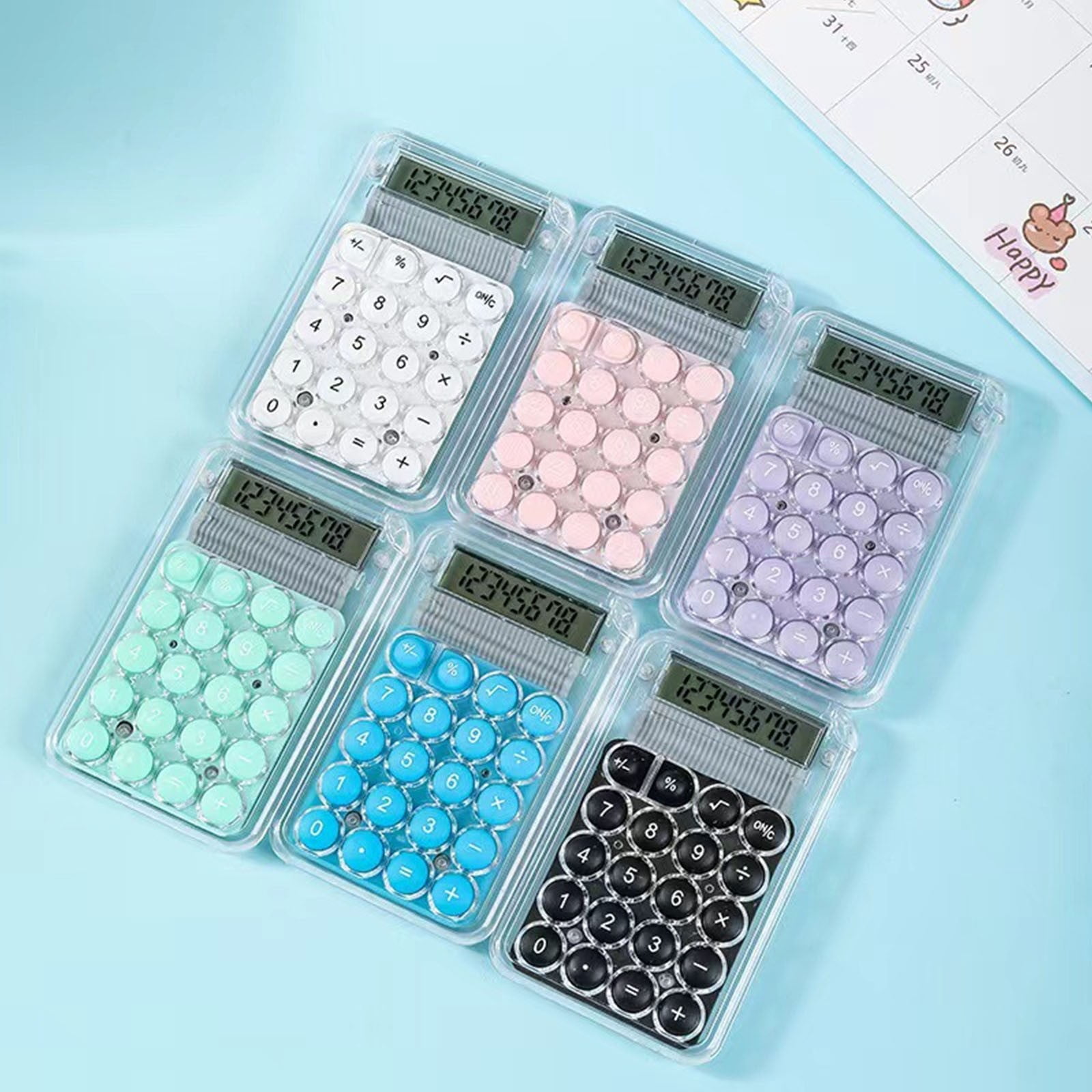 Kcavykas Circular Dots Desktop Calculator 8 Digit with Large LCD ...