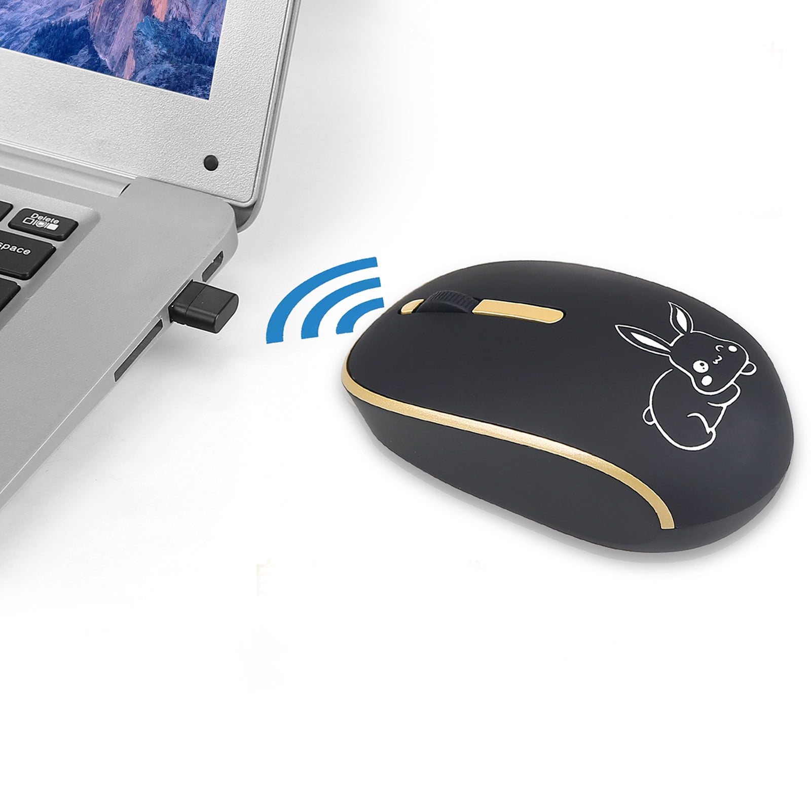 Kcavykas Rechargeable Mouse Cute Puppy Mouse Mute Button 200 Days Long ...
