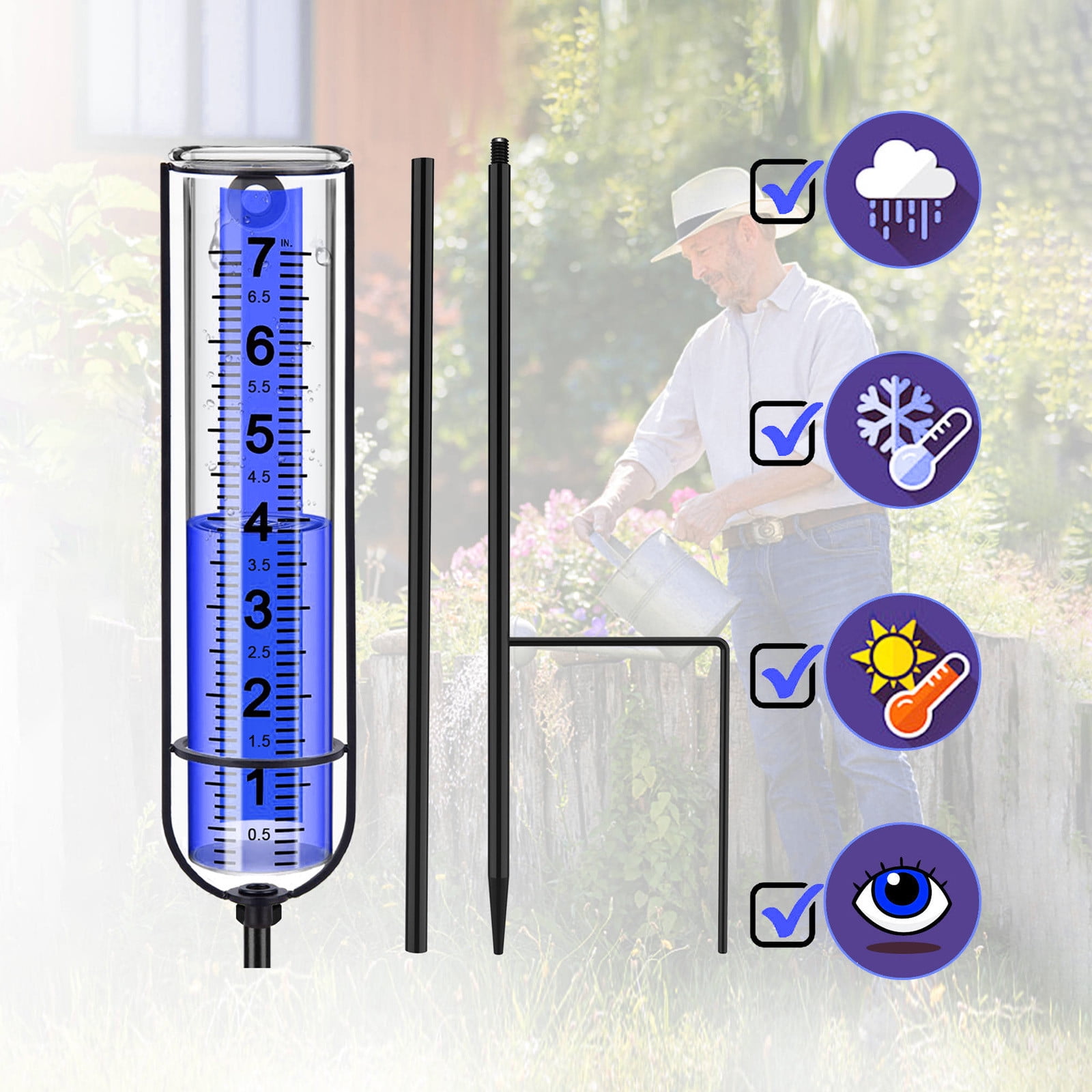 Wal&mart Deals tumgatte Rain Gauge Freezes Proof Rain Gauge Outdoor ...