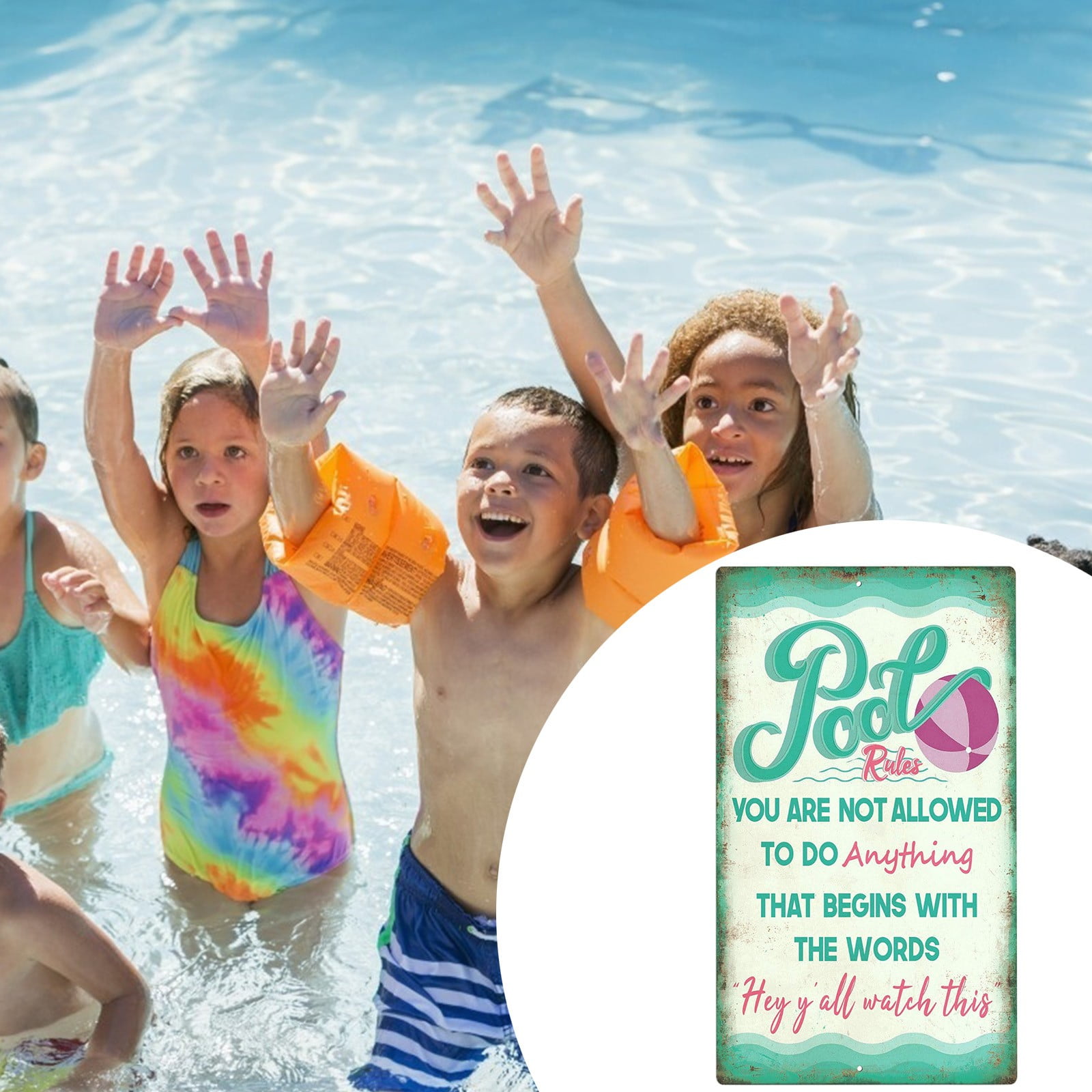 WalGRHFR 2024 Decorative Swim g Pool Rules Signs, Indoor/Outdoor Alu um Metals Signs - Walmart.com