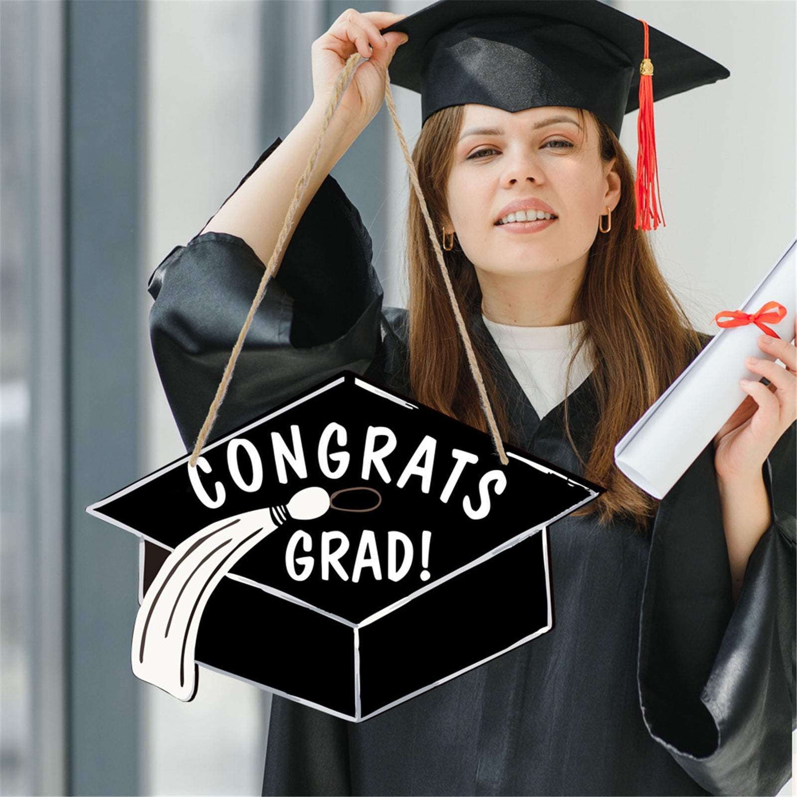 WalGRHFR 2024 Graduation Sign Wood Door Hanging Porch Decorations For ...