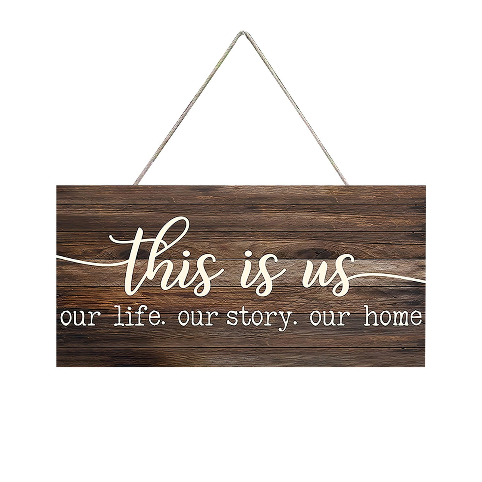 WalGRHFR 2024 Warm Slogan Home Wooden Hanging Decorative Door Sign ...