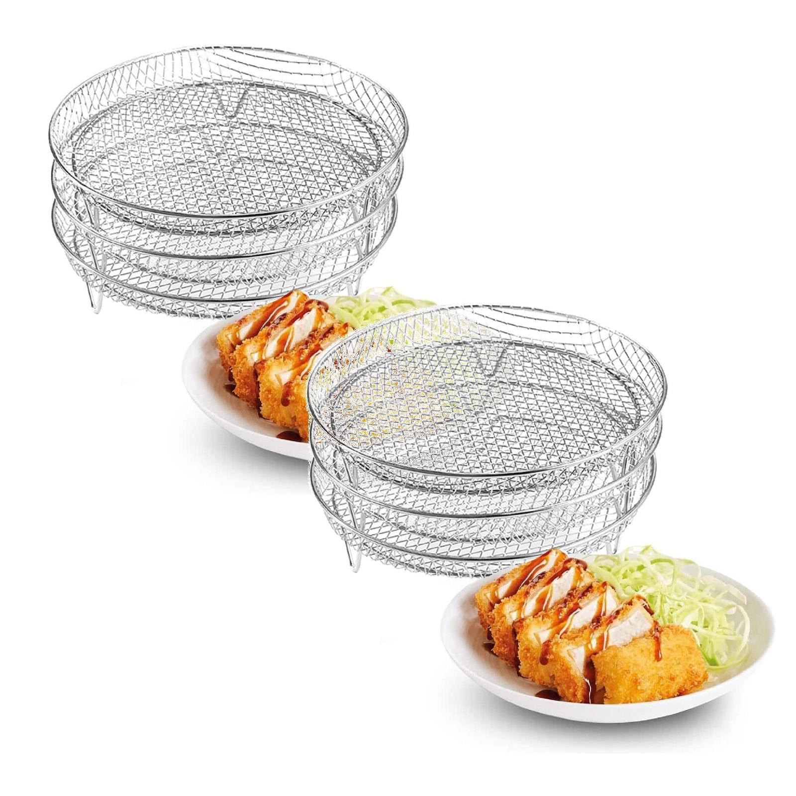 WalGRHFR Kitchen Round Stainless Steel Air Fryer Grill Dehydrator Rack ...