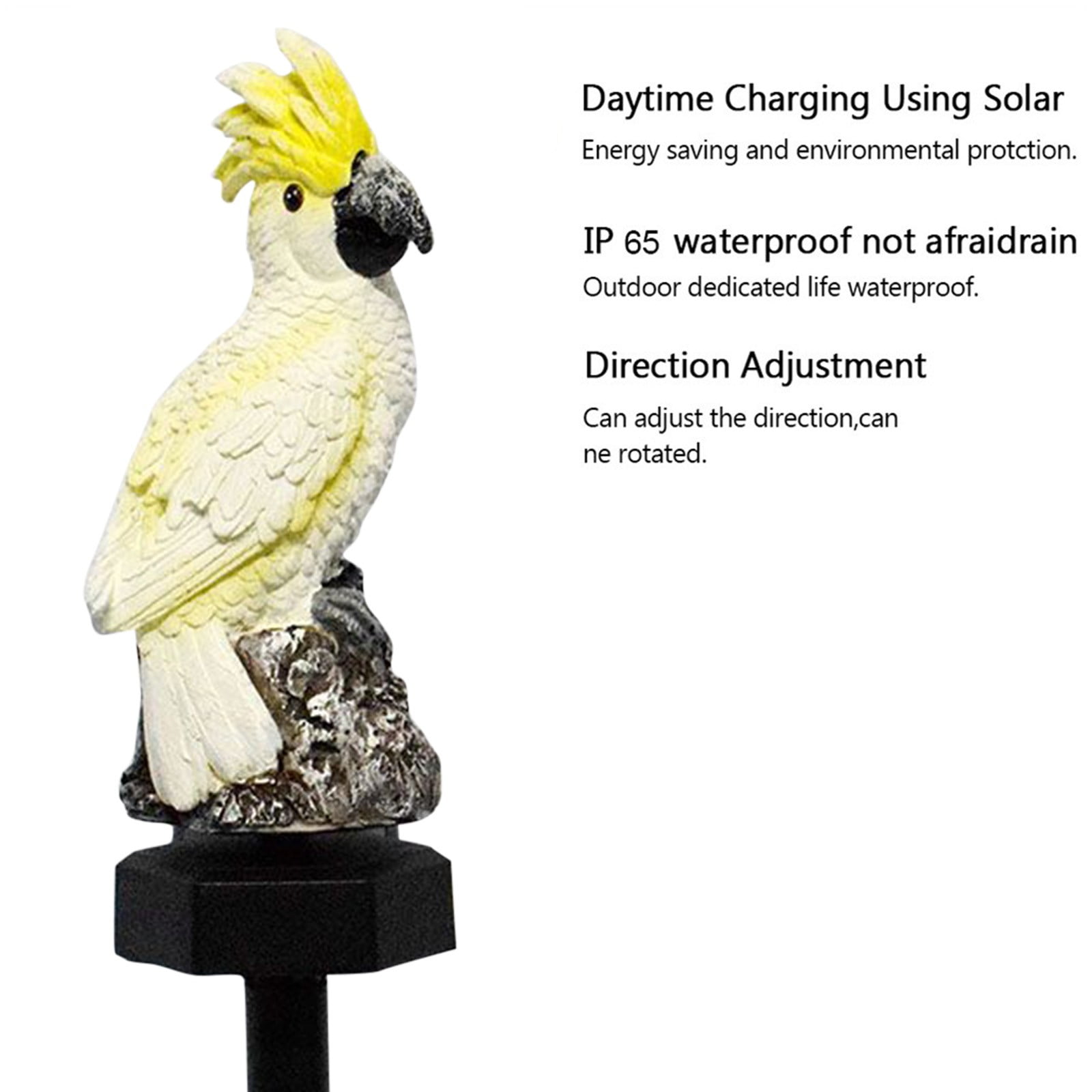 WalGRHFR Solar Parrot inserting Ground Landscape Light Resin Crafts ...