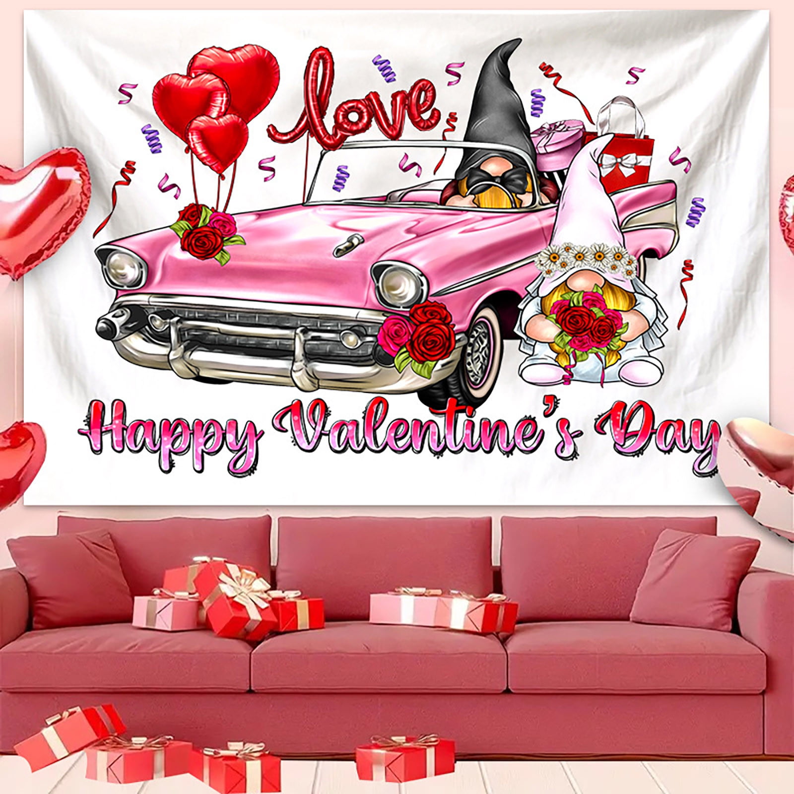 WalGRHFR Valentine's Day Decoration Tapestry Party Decoration Scene ...