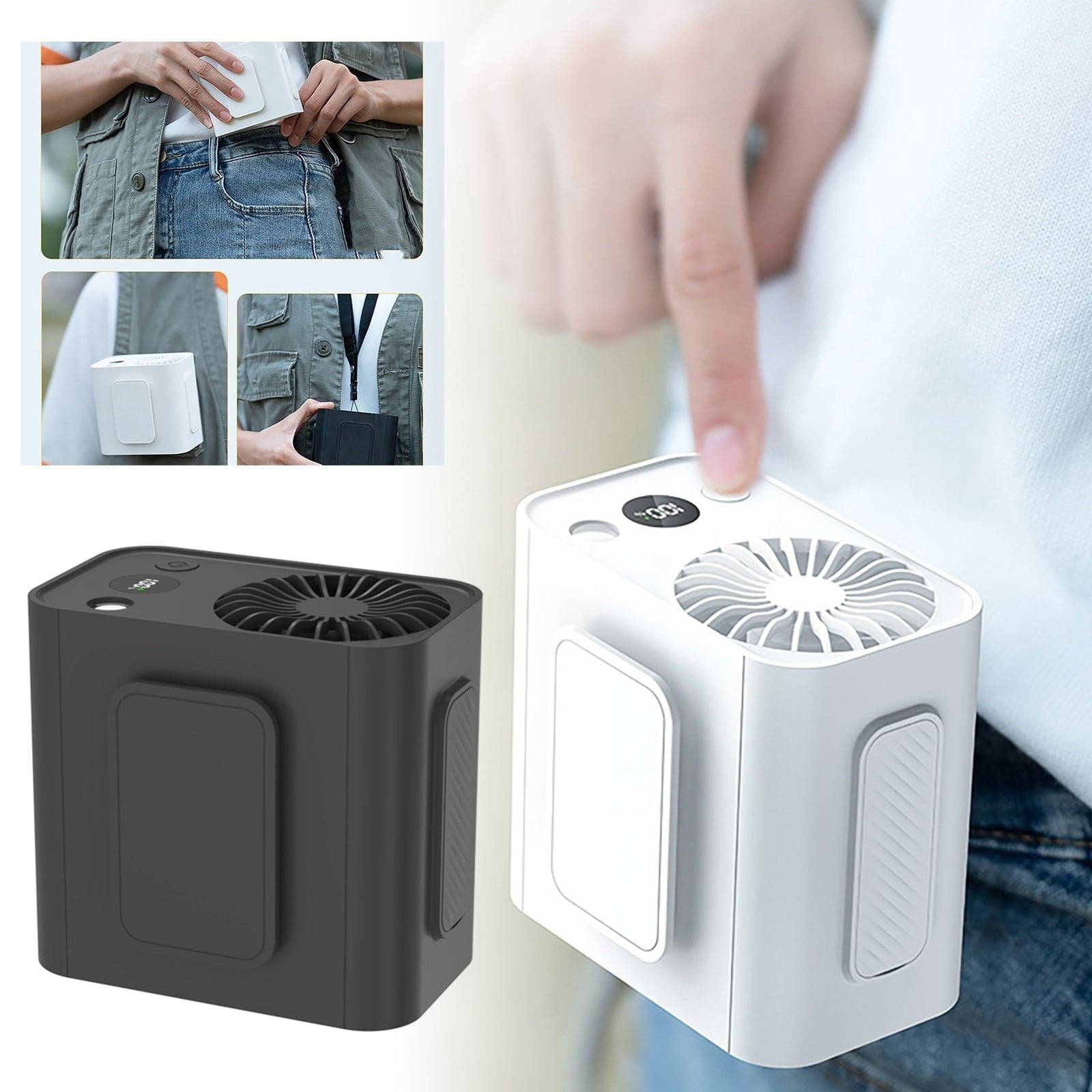 Walalucky 2025 Smart Portable Rechargeable Fan with HD Display Screen ...