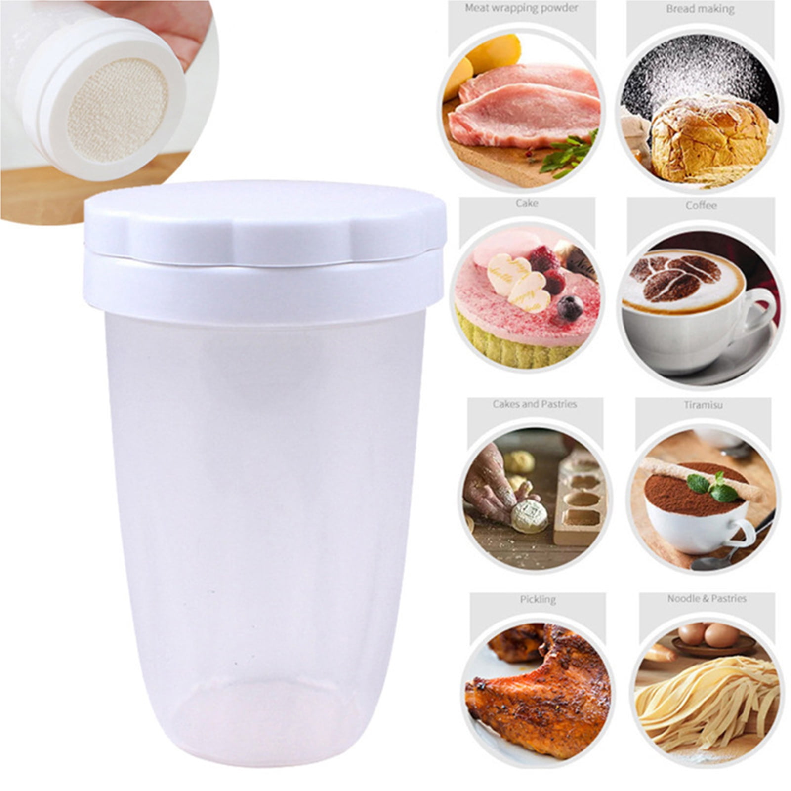 Walbest 1/2/3Pcs Baking Powder Sugar Shaker with Lid, Dust-proof Flour ...