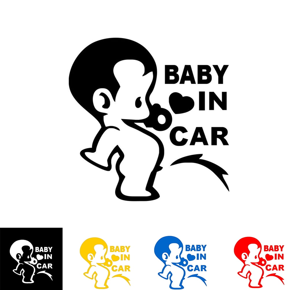 Walbest 1 PCS Car Sticker - Cartoon Pee Baby In Car Universal Auto ...