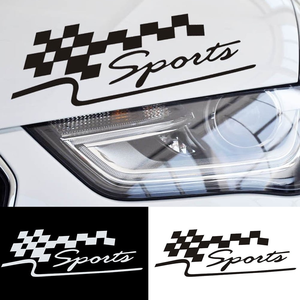 Walbest 1 PCS Car Sticker - SPORT Letter Checkered Racing Flag ...