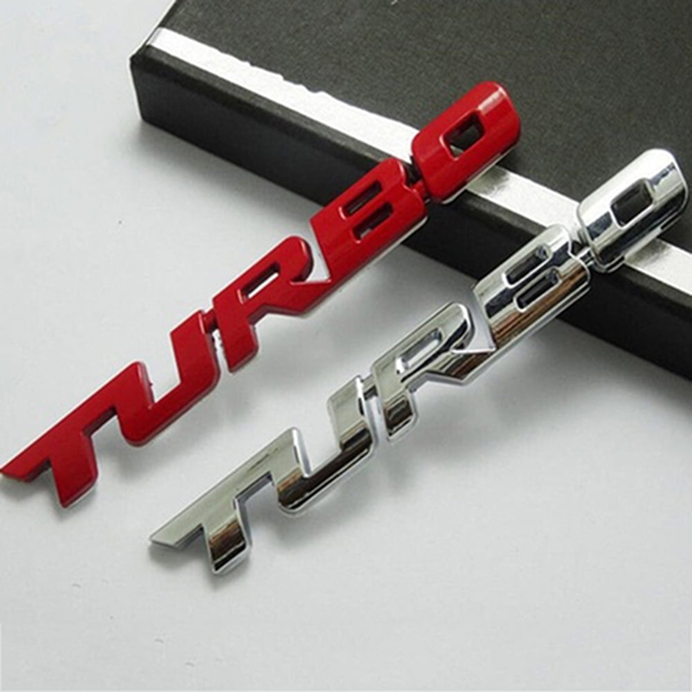 Walbest 1 Pack Car Badge Sticker, Cool 3D Alloy Metal Letter Turbo Car ...