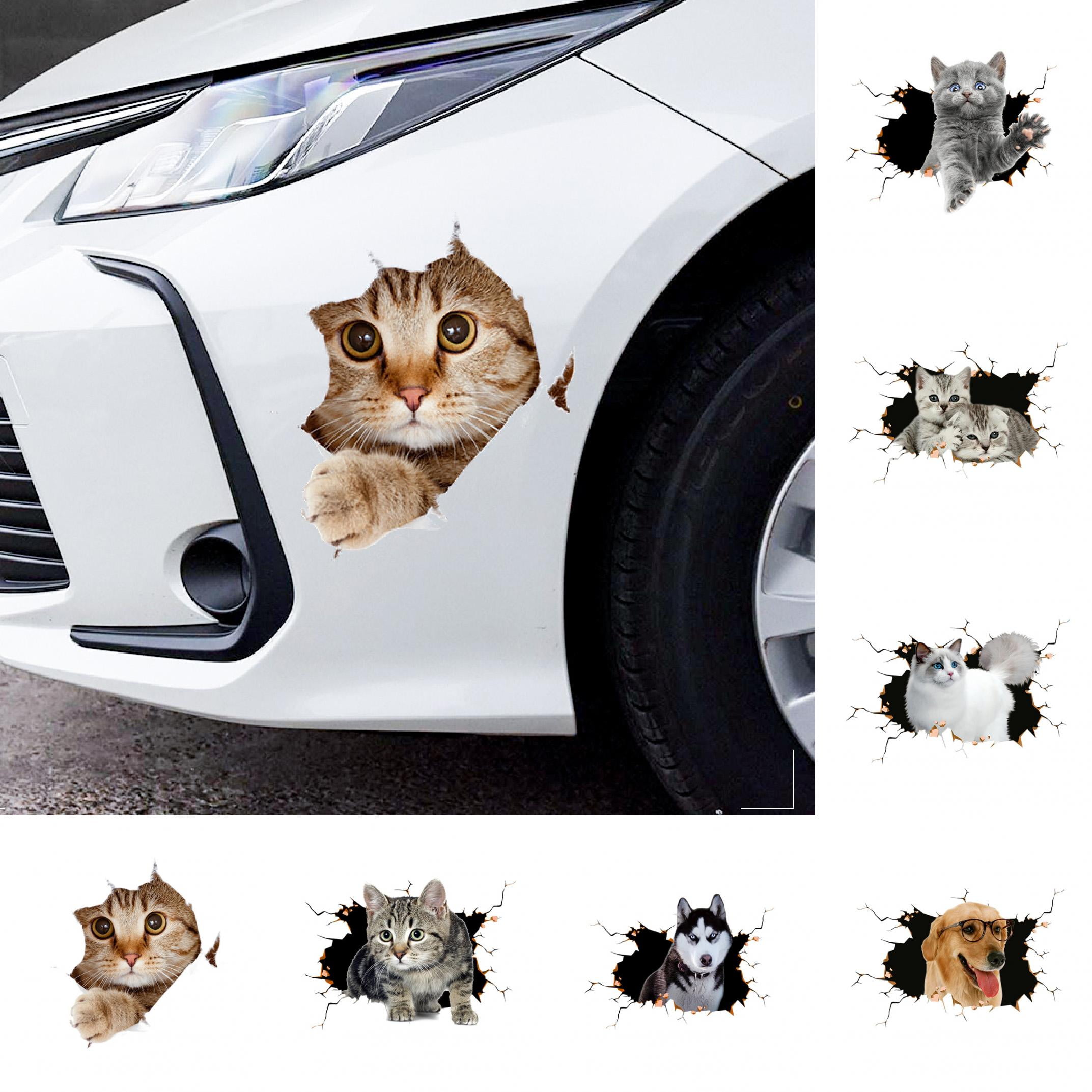 Walbest 1 Pack Car Sticker, 3D Waterproof Funny Cat Animal Car Decal ...