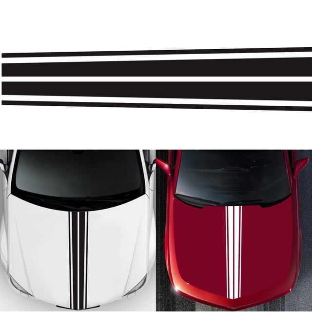 Walbest 1 Pack Car Sticker, Car Engine Cover Decal Decor Stripe Emblem ...