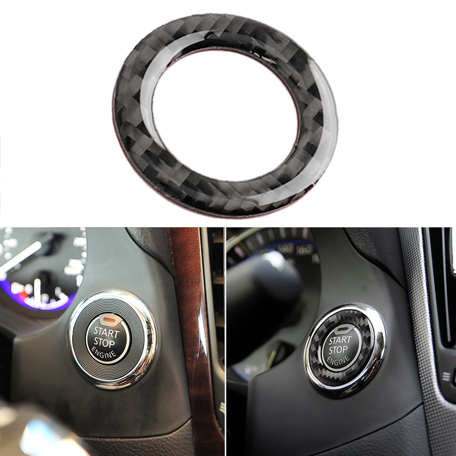 Walbest 1 Pack Start Stop Engine Switch Sticker Carbon Fiber Start Stop ...