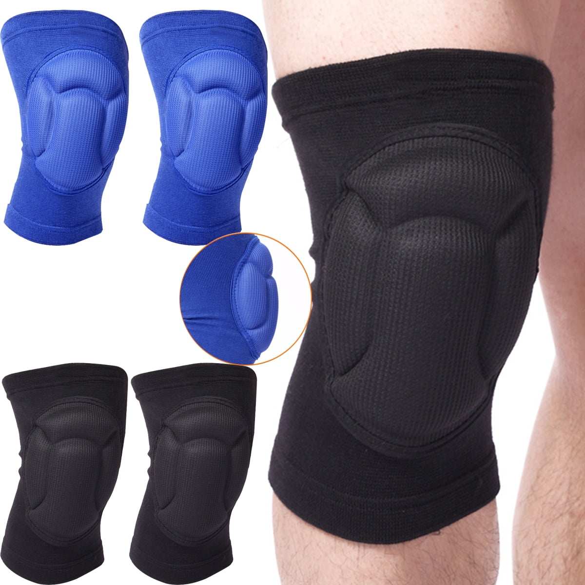Walbest 1 Pair Protective Volleyball Knee Pads Thick Sponge Anti ...