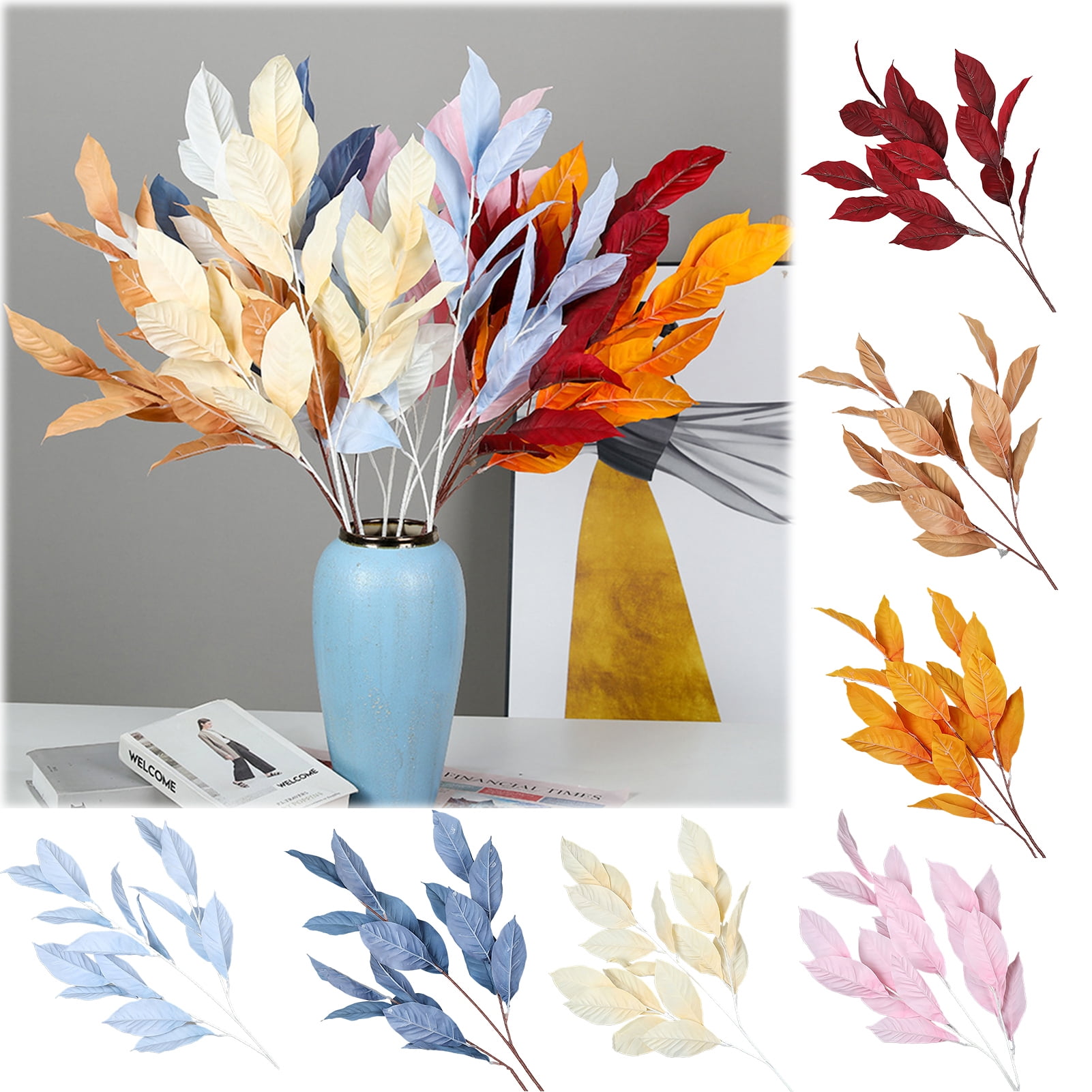 Walbest 1 Piece DIY Craft Artificial Leaf Simulation Rubber Leaf Shape ...