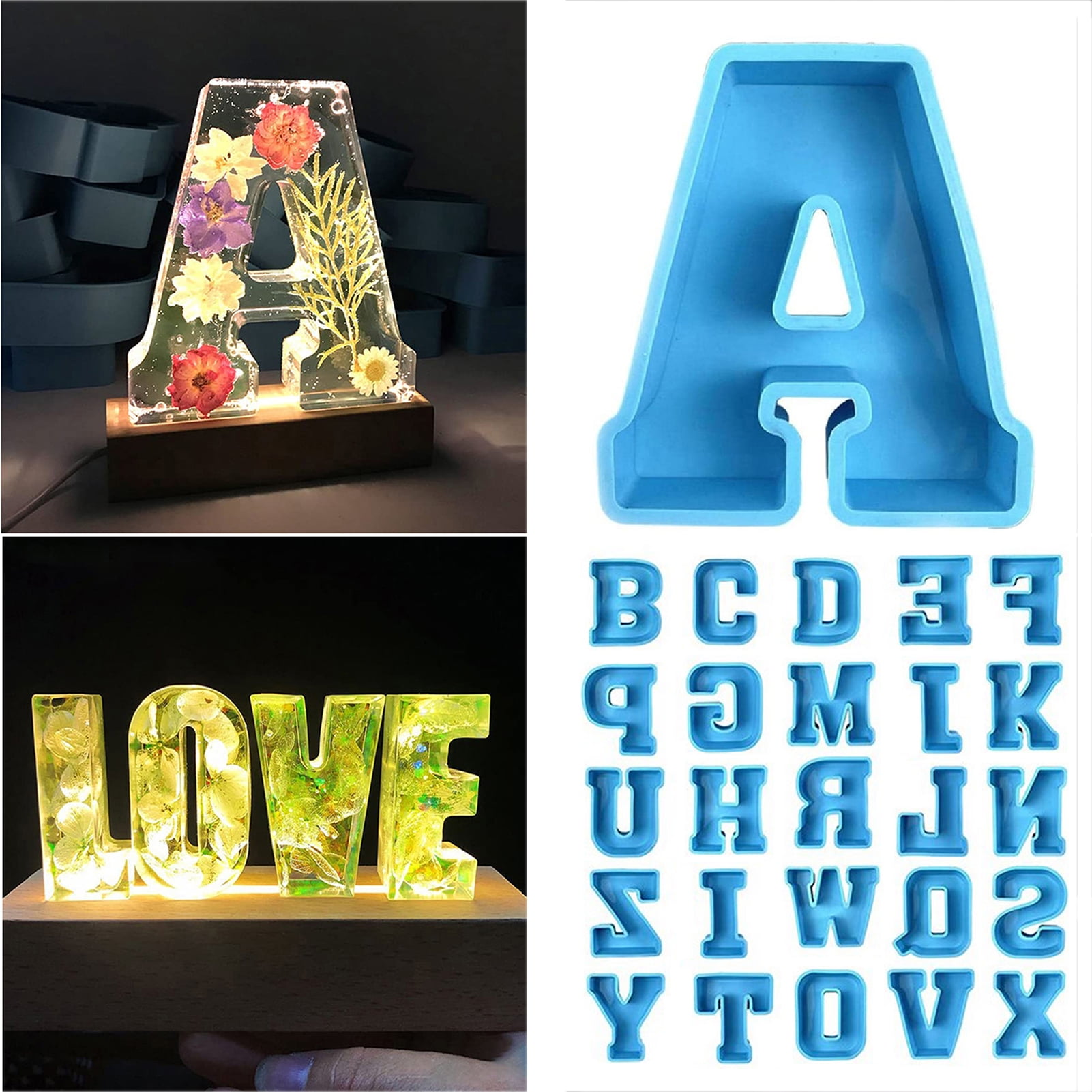 Walbest 1 Piece Large Size 3D Alphabet Letter Mould Not Easy to Break ...