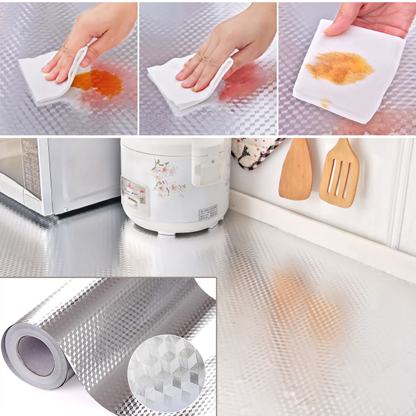 Walbest 1 Roll Kitchen Backsplash Sticker Wallpaper, Oilproof Sticker ...