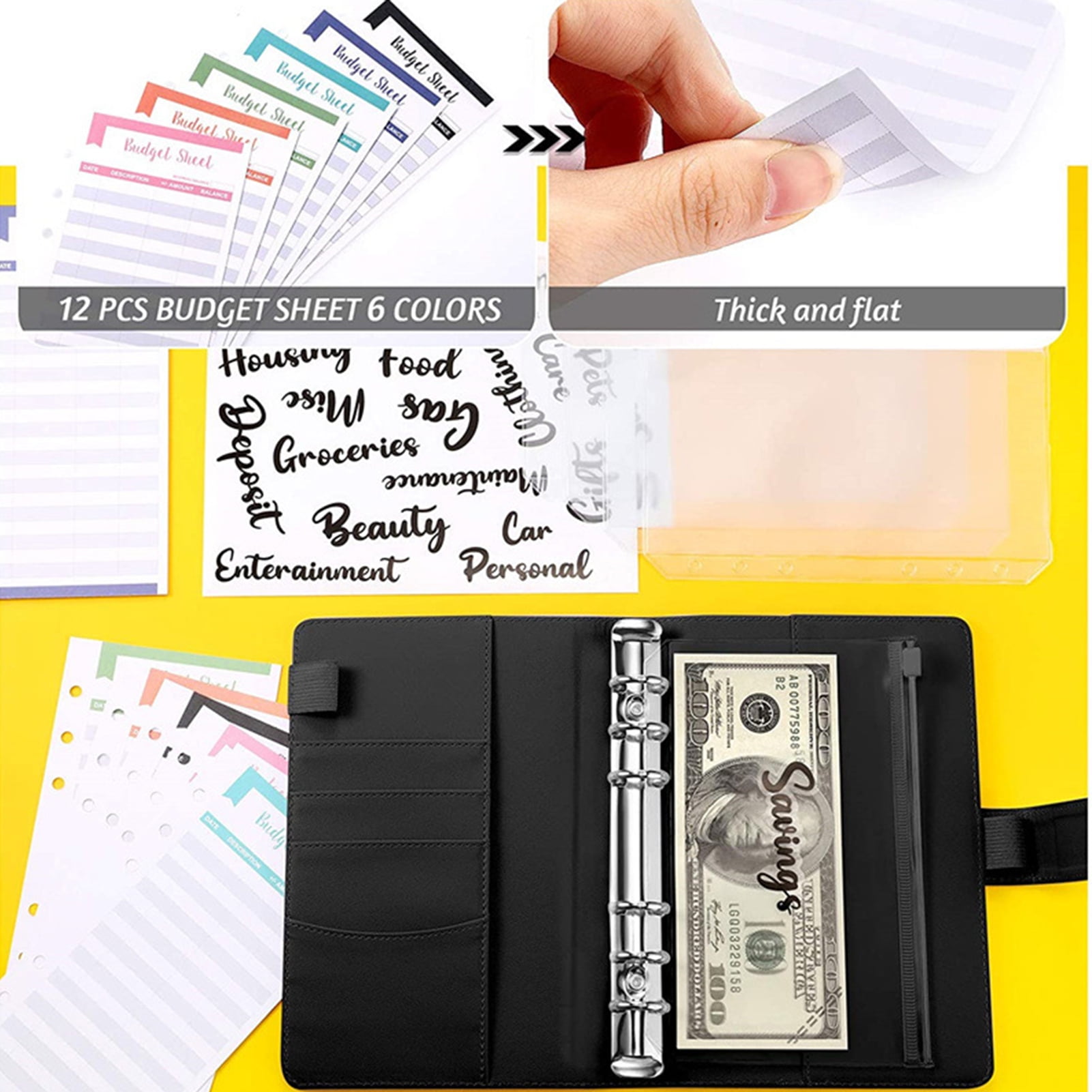 Walbest 1 Set Budget Planner Macaron Notebook Loose Leaf Waterproof PVC ...