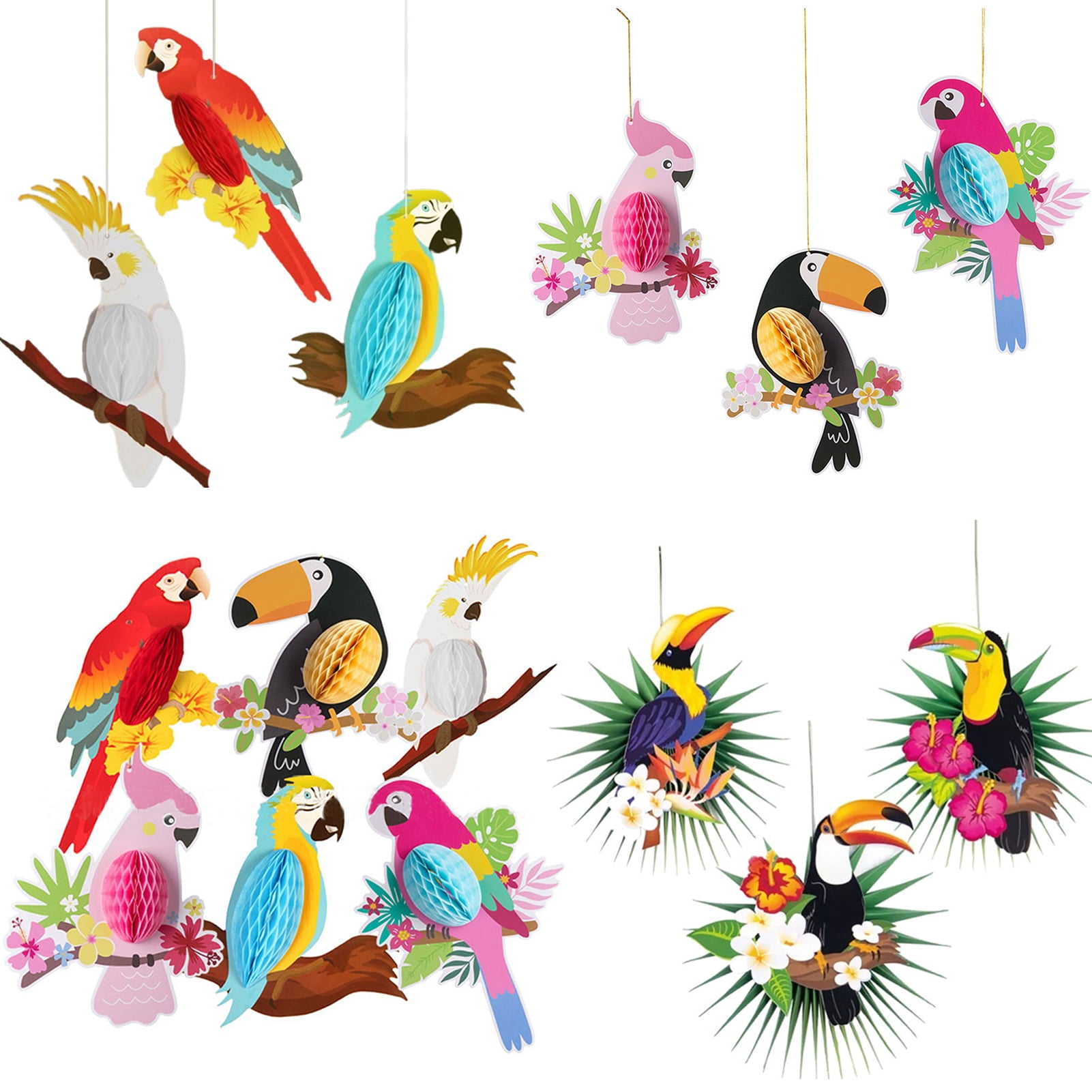 Walbest 1 Set Tropical Bird Pendants, Nice-looking Decorative Colorful ...