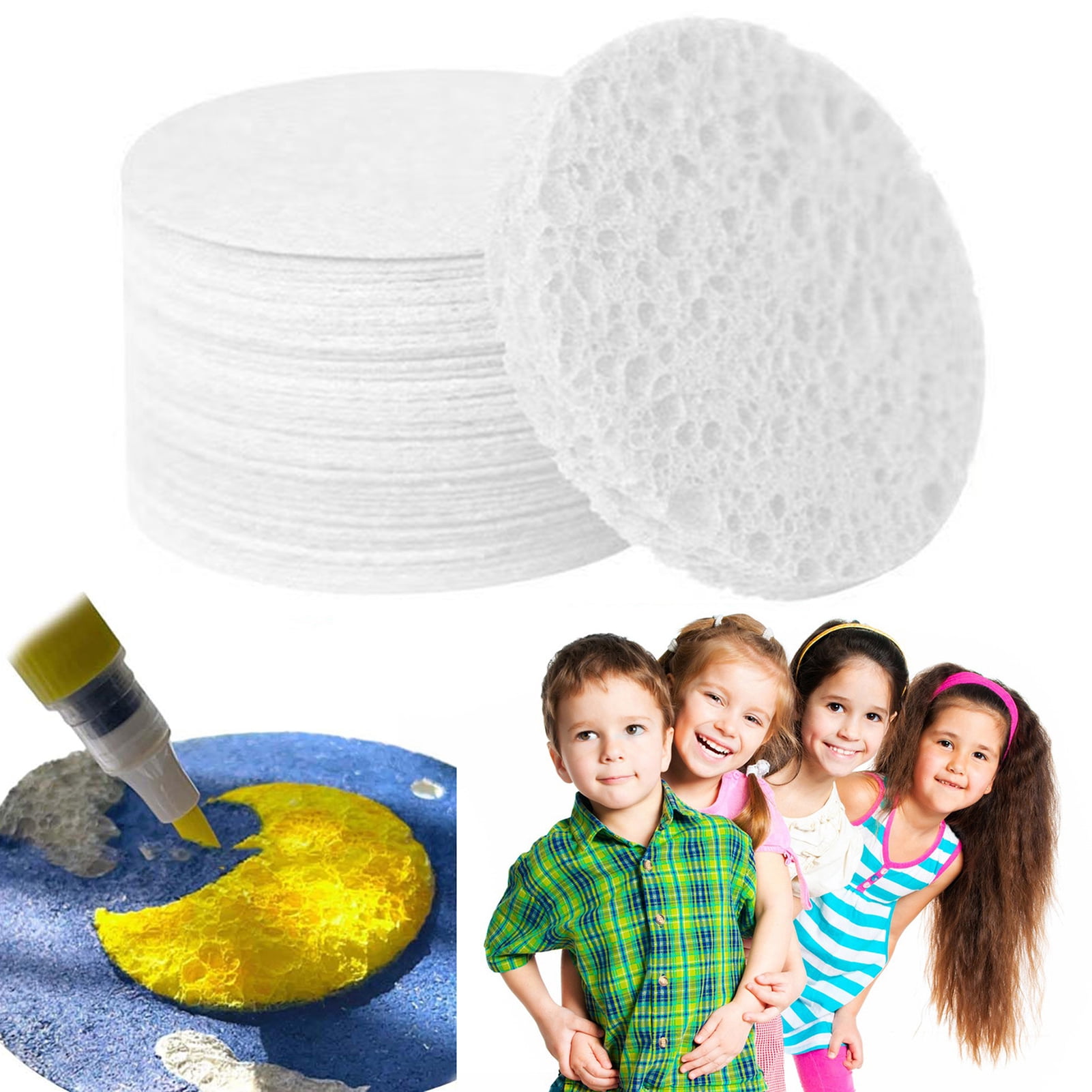 Walbest 10/20Pcs Foam Texture Paper Round Square White Cellulose Cards ...