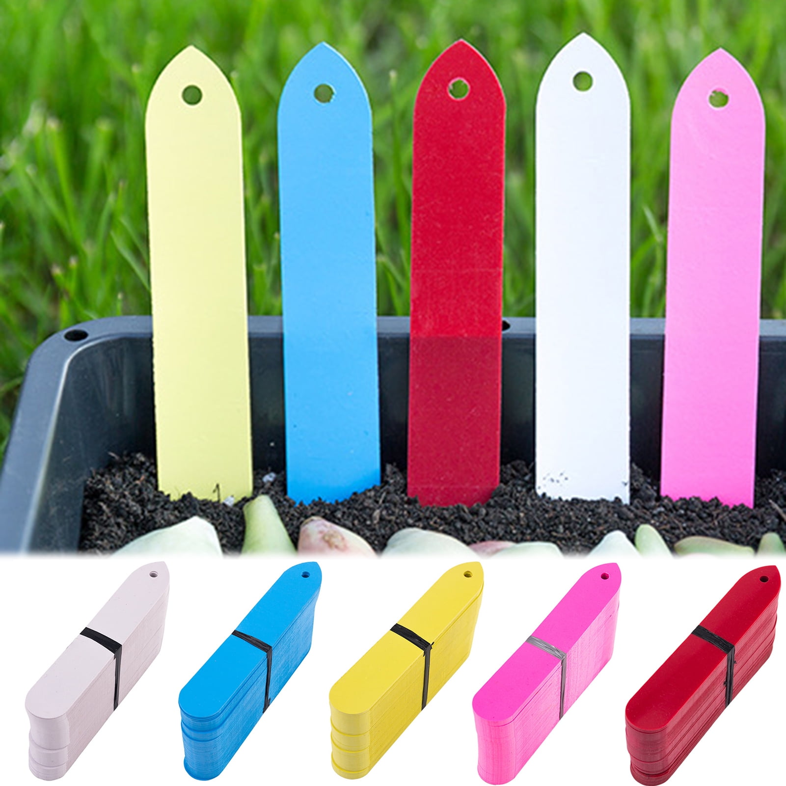 Walbest 100 Pack 4" High Toughness Plastic Plant Labels Waterproof ...