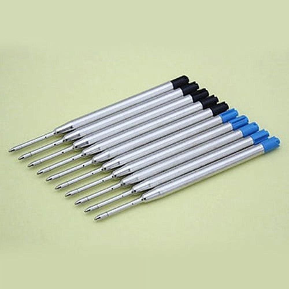 Walbest 10Pcs 0.5mm Roller Ballpoint Pen Fluent Black/Blue Ink Refill ...