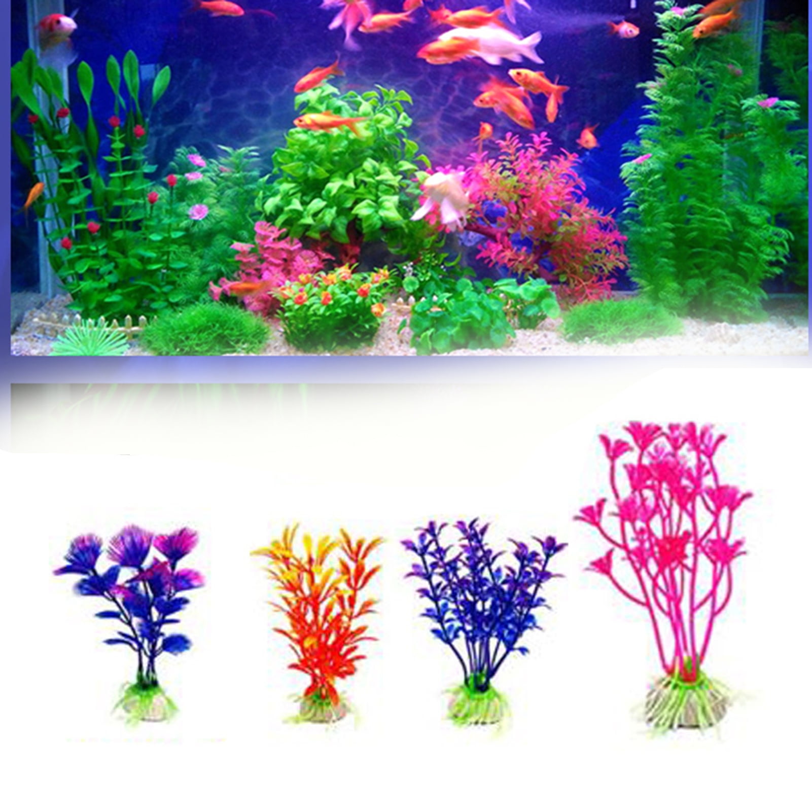 Walbest 10Pcs Artificial Aquatic Plants Small Aquarium Plants ...