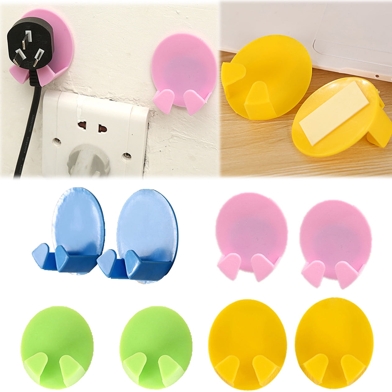 Walbest 10Pcs Home Appliance Plug Racks Office Wall Self-adhesive ...