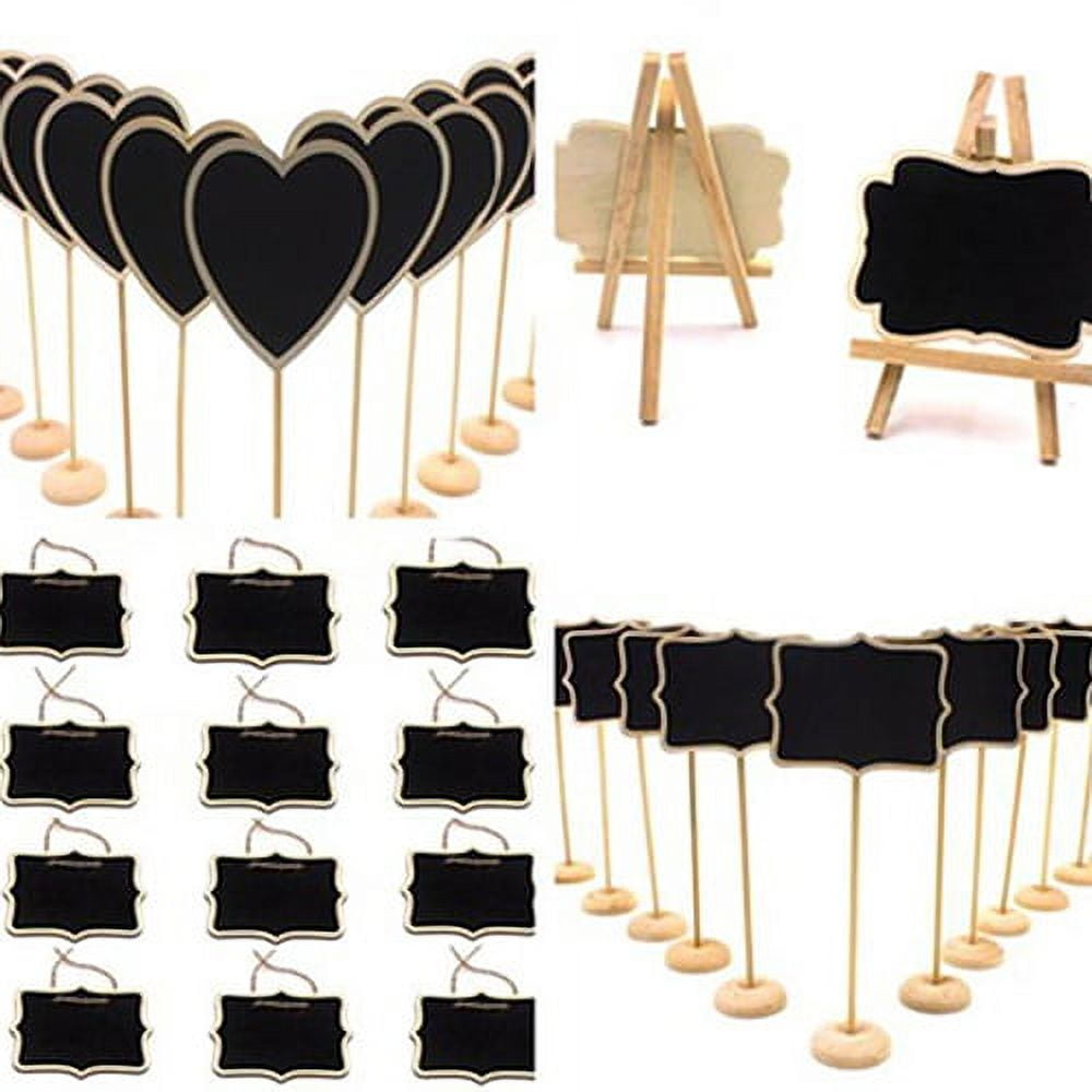 Walbest 12 Pcs Mini Wooden Message Board Wedding Blackboard Chalkboard ...
