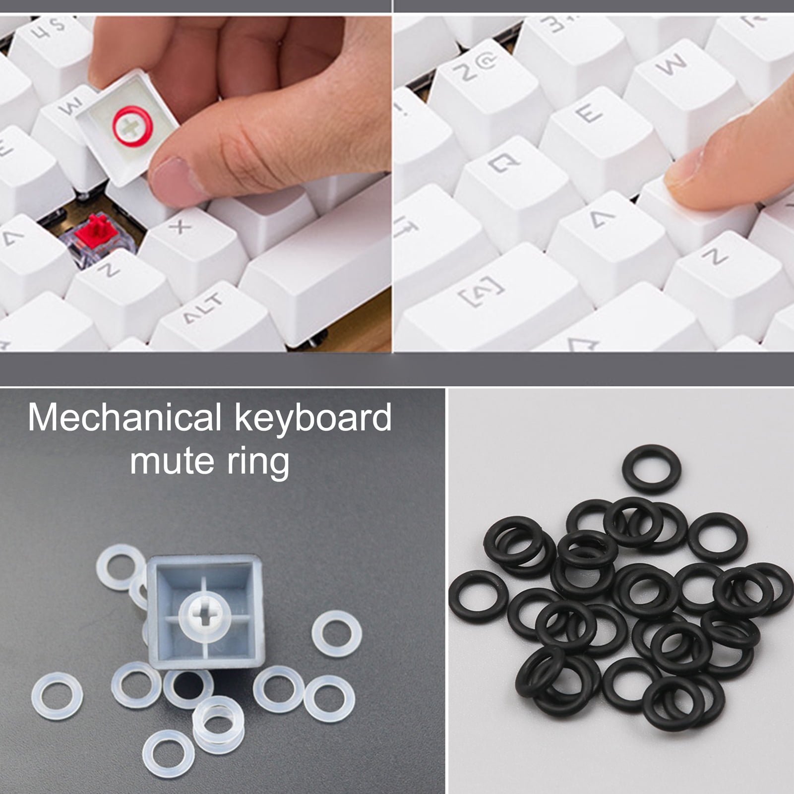 Walbest 120 Pieces Keyboard Silicone Mute Ring Seal O-Ring Silicone ...