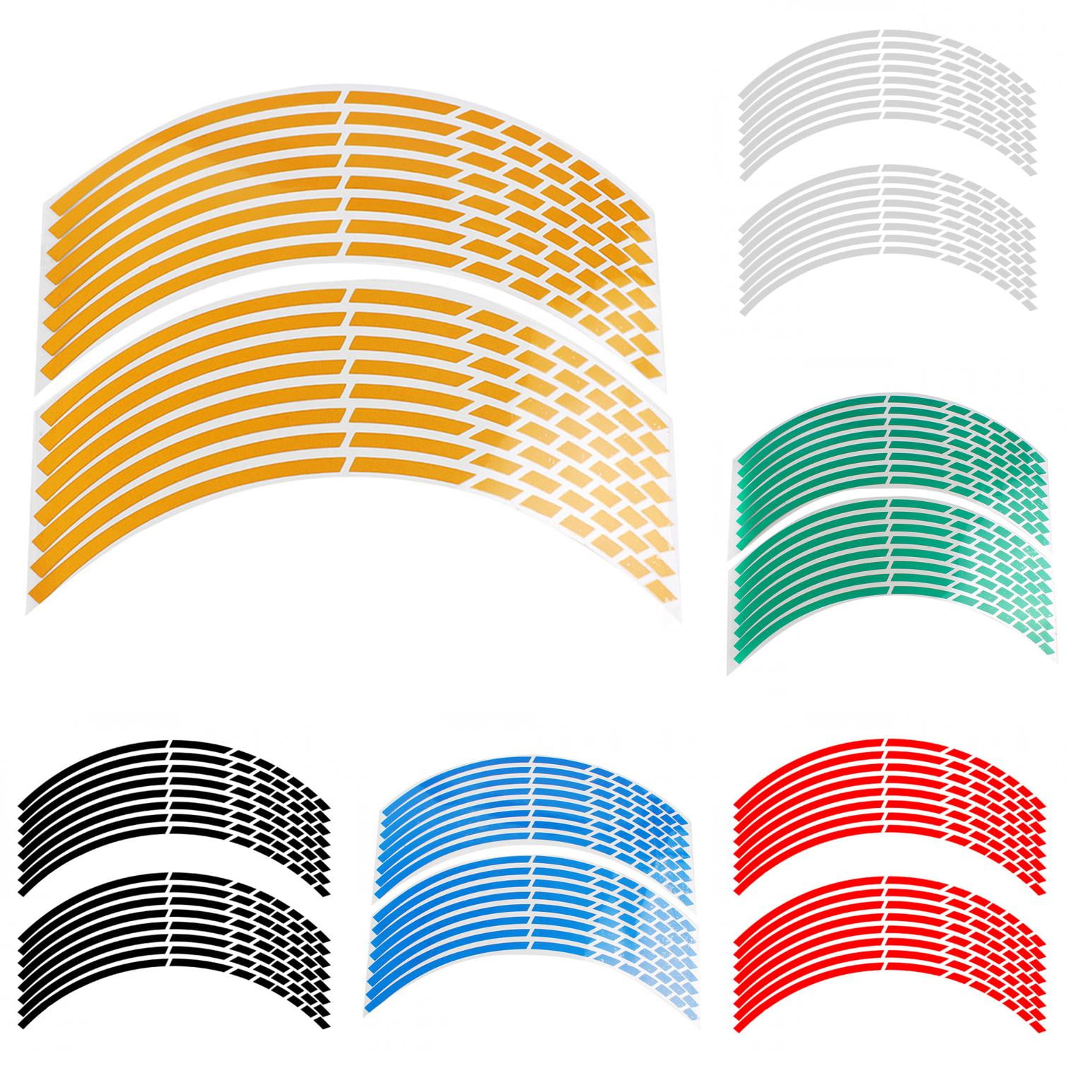 Walbest 16Pcs Reflective Wheel Hub Rim Stripe Tape Decal Stickers ...